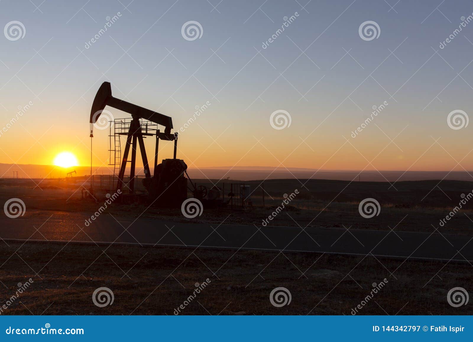 View of Pumpjack at Sunset from Petroleum Area Stock Image - Image of ...