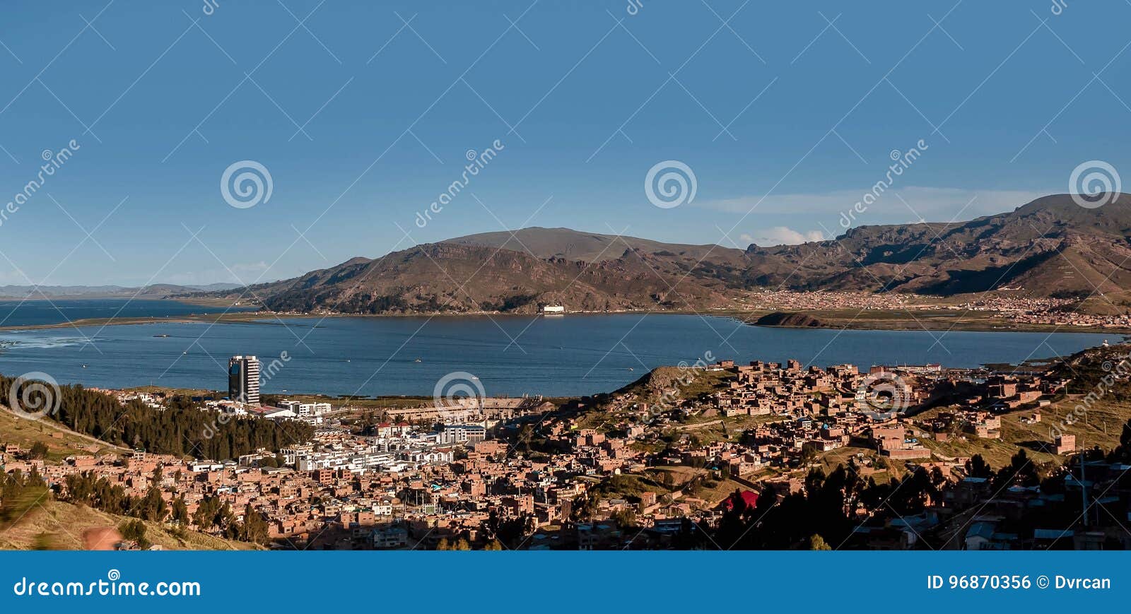 View of Puno by Titicaca Lake, Peru Stock Photo - Image of obsolete ...