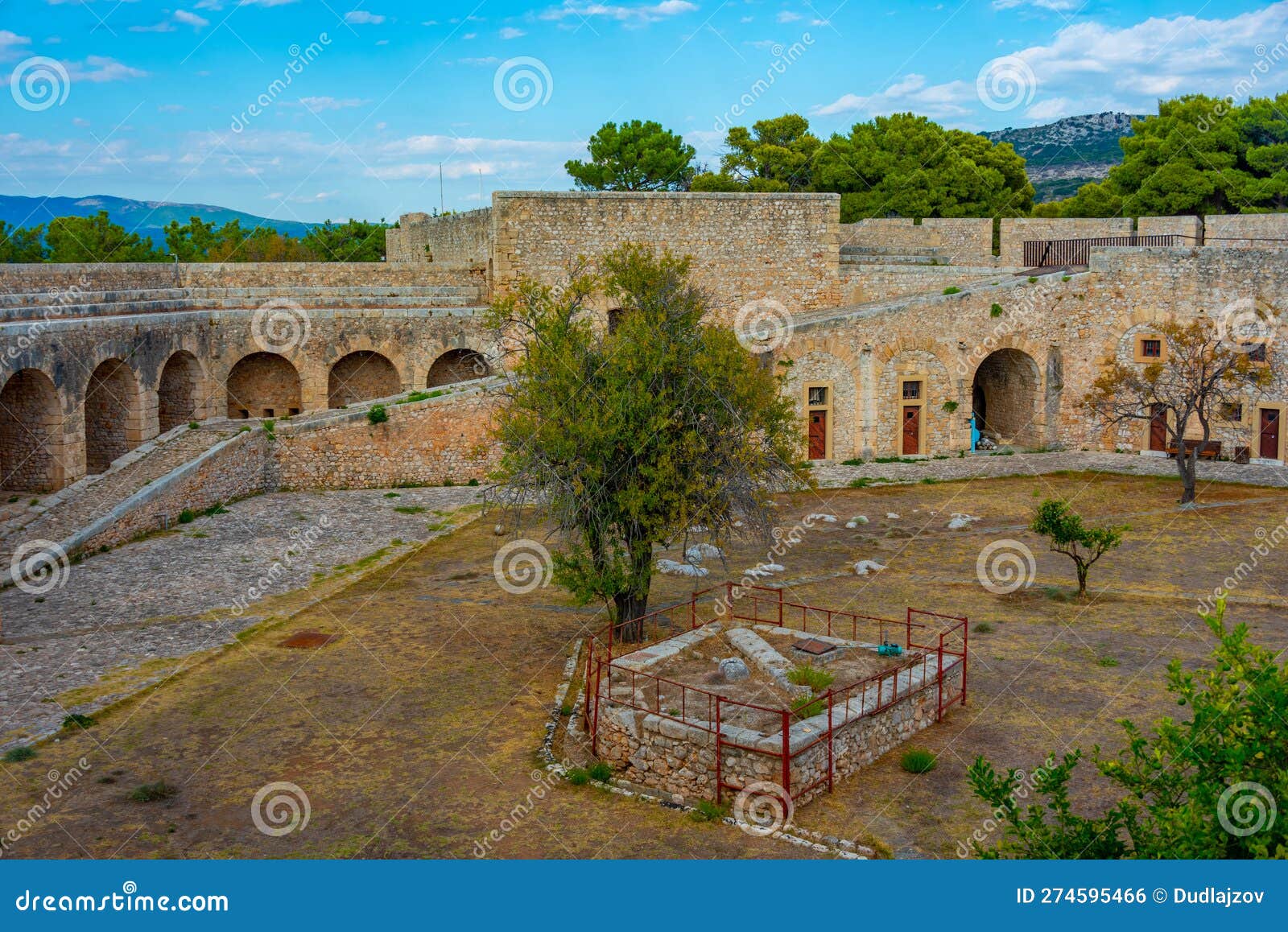View of Pylos Castle in Greece Stock Photo - Image of stone, turret ...