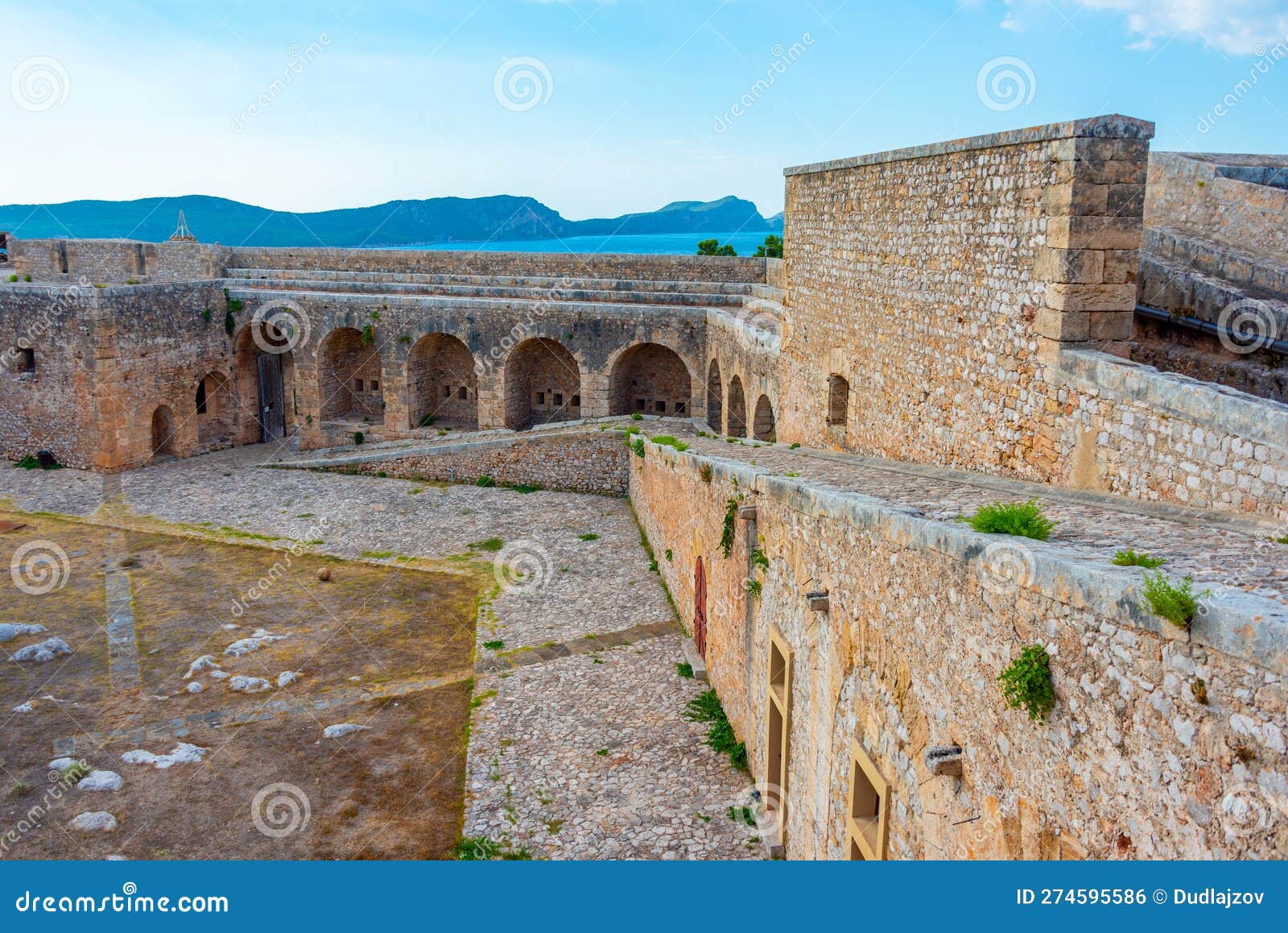 View of Pylos Castle in Greece Stock Photo - Image of bastion, pilos ...