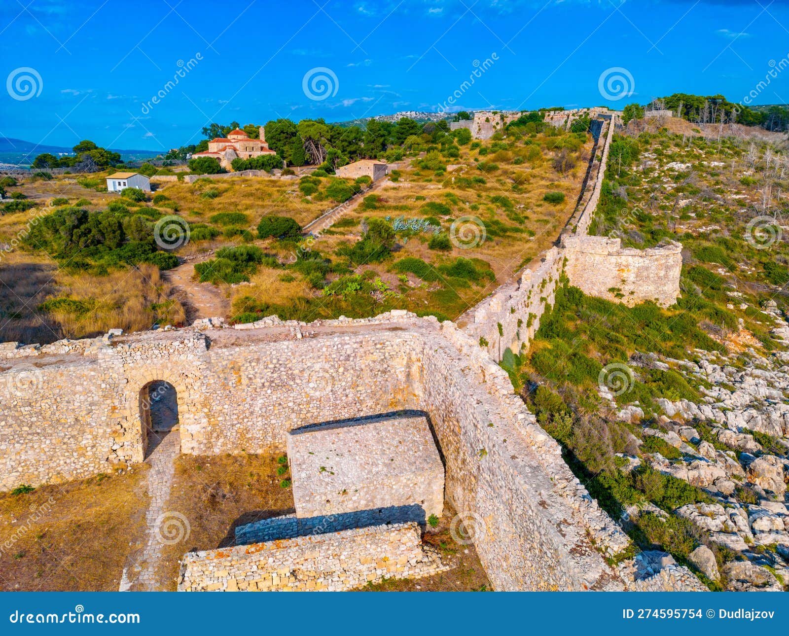 View of Pylos Castle in Greece Stock Photo - Image of navarino, wall ...