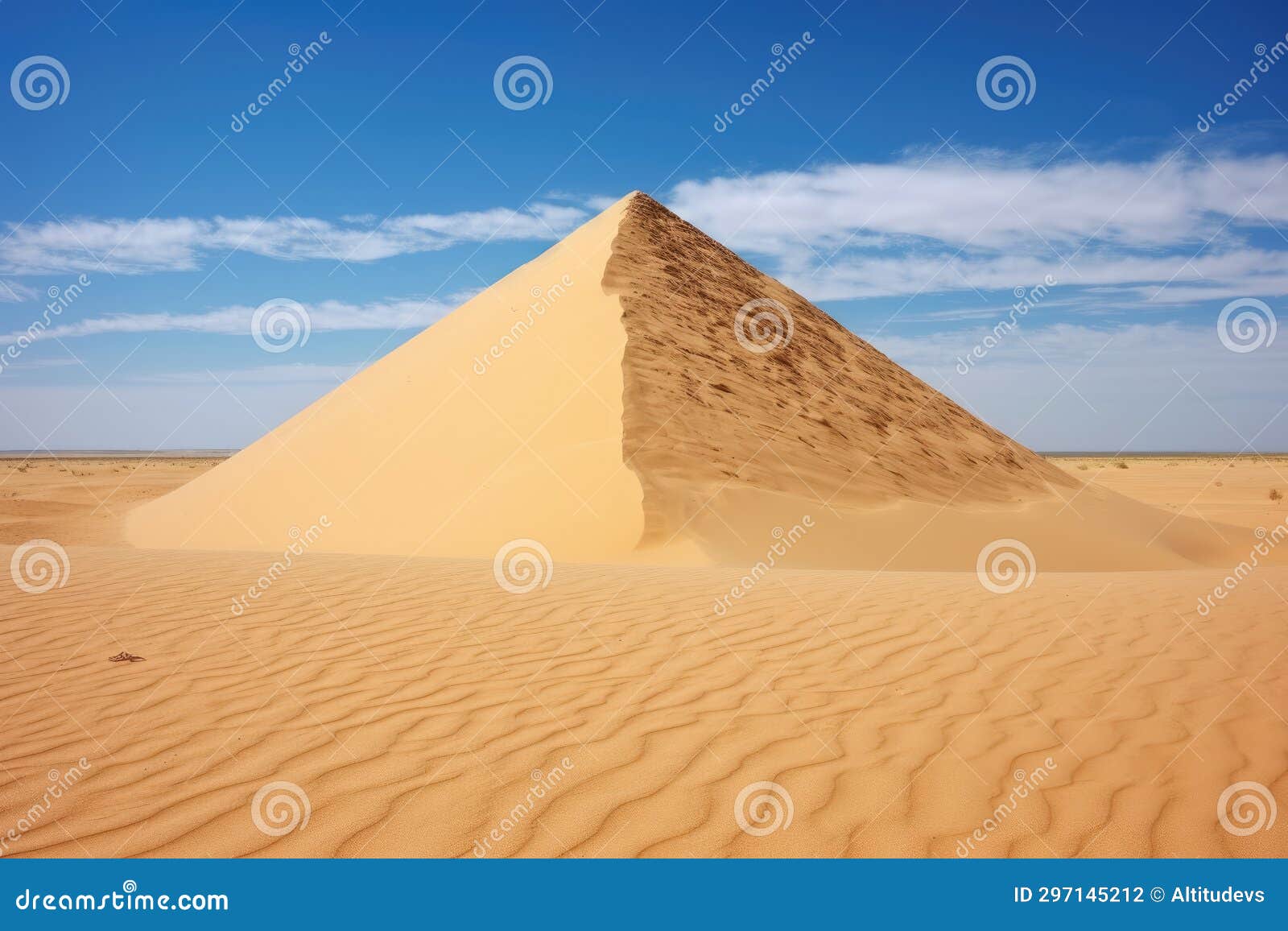 View of a Pyramid from a Desert Sand Dune Stock Photo - Image of desert ...