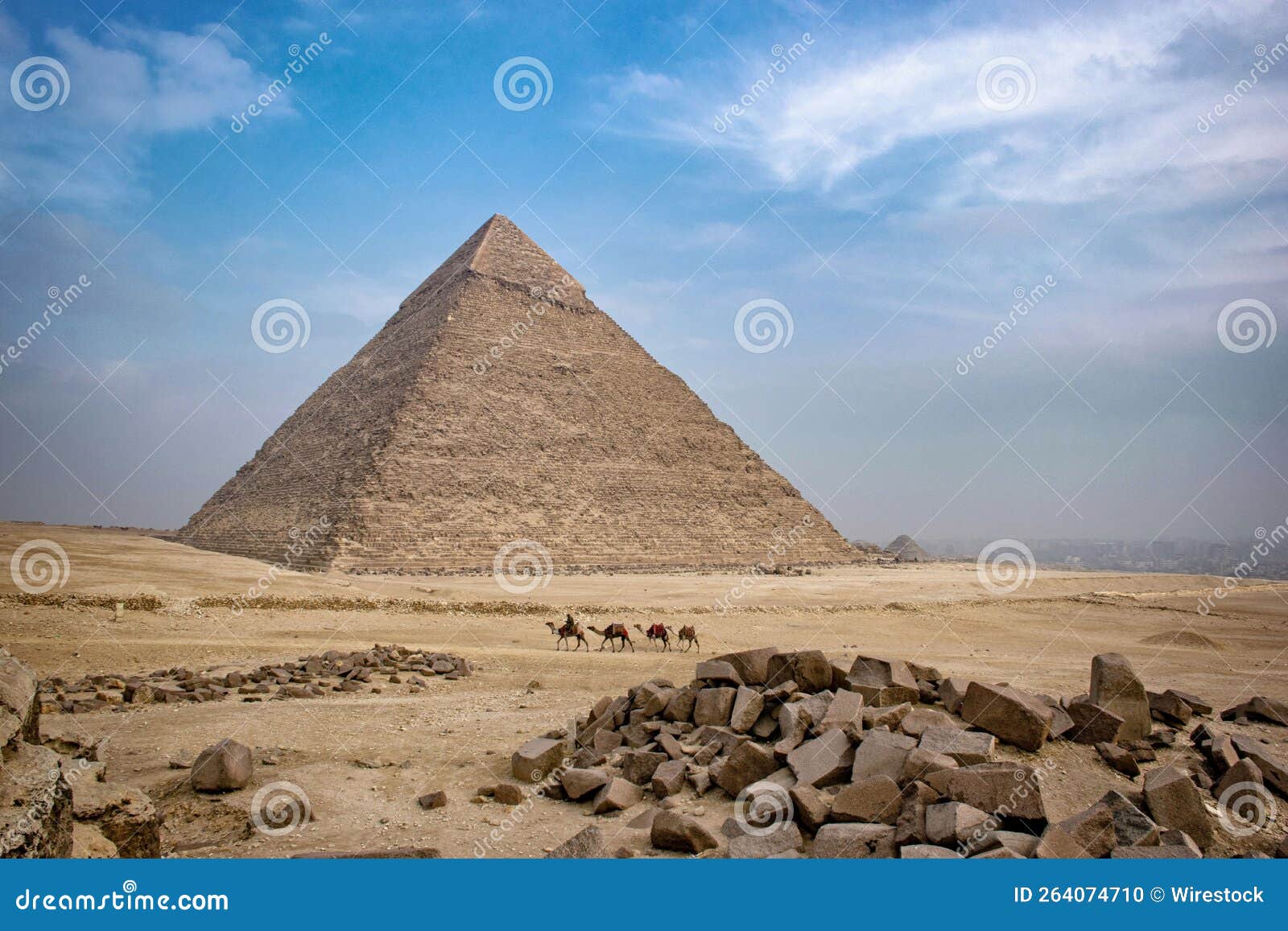 View of the Pyramids in Egypt Stock Photo - Image of architecture ...