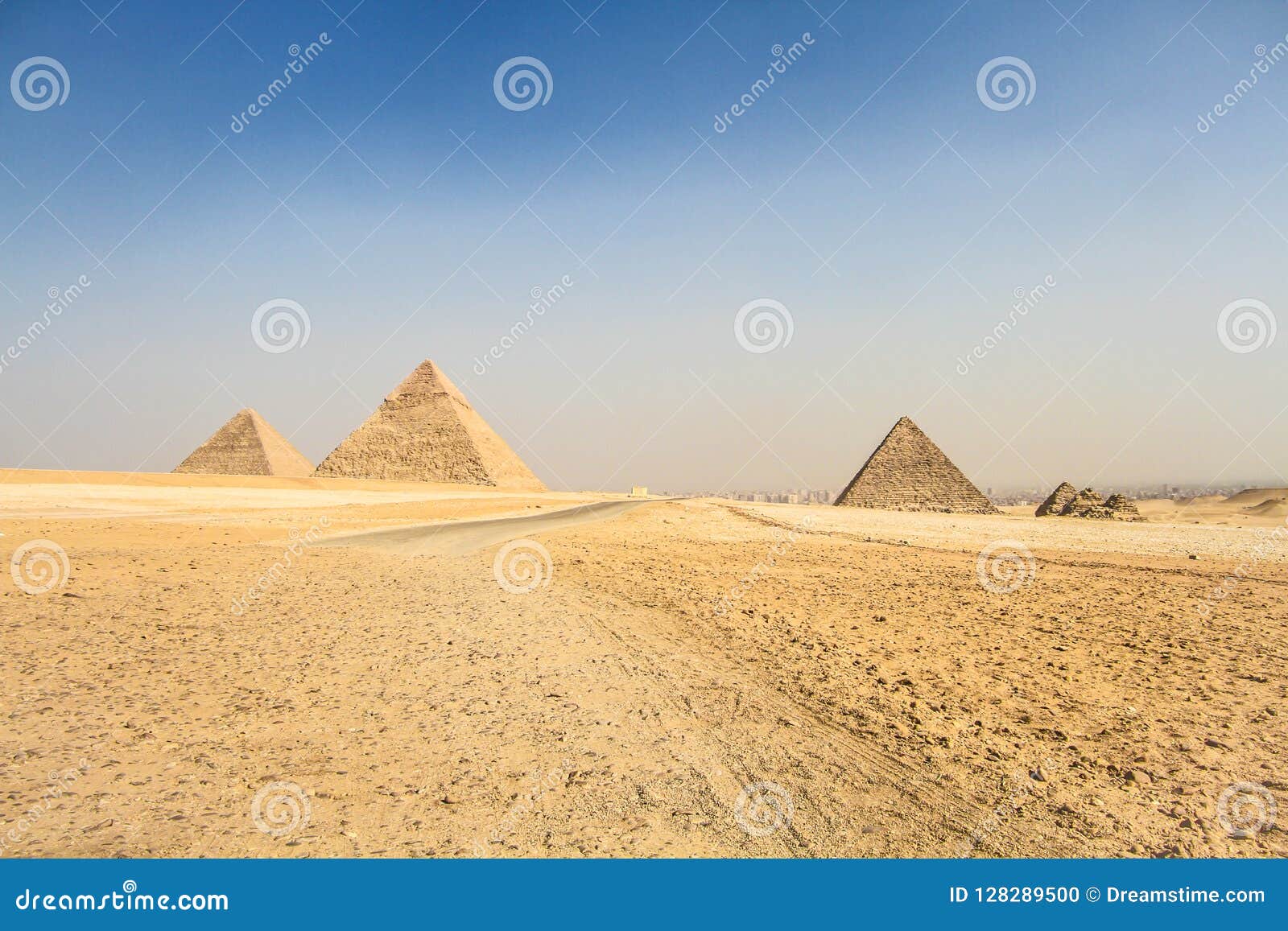 View Of The Pyramids In Giza Desert, Cairo, Egypt Royalty-Free Stock ...