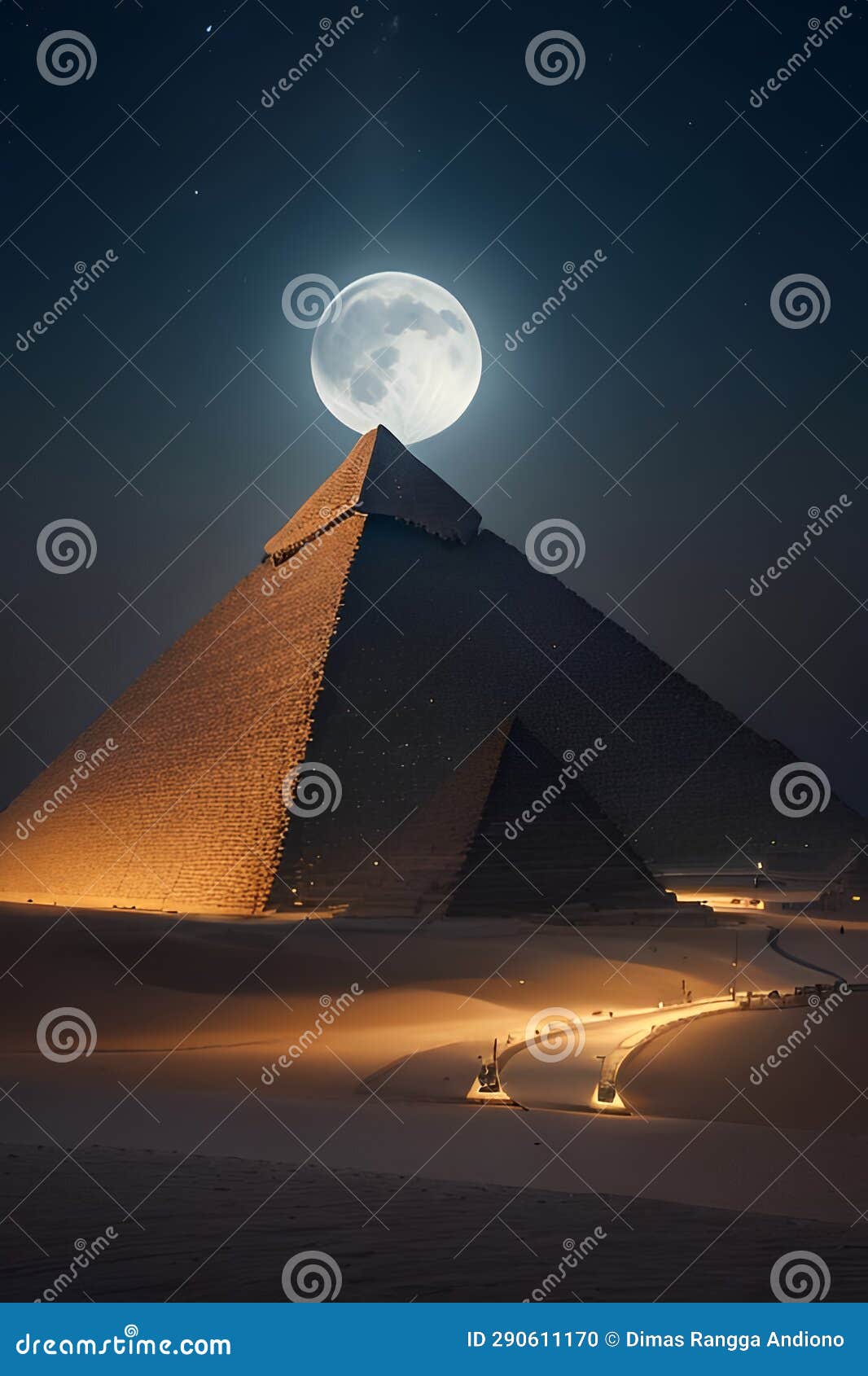 Pyramids Of Giza, Egypt, Telephoto Lens View Of The Pyramids From The ...