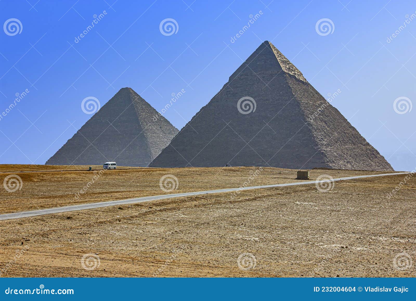 View of the Pyramids in Giza, Kairo, Egypt Stock Photo - Image of ...