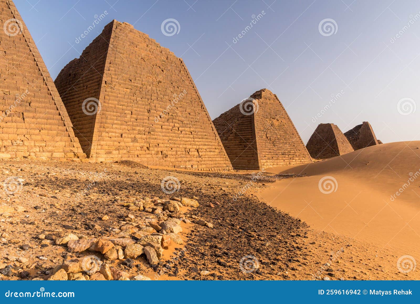 Pyramids Of Meroe In The Desert Royalty-Free Stock Photography ...