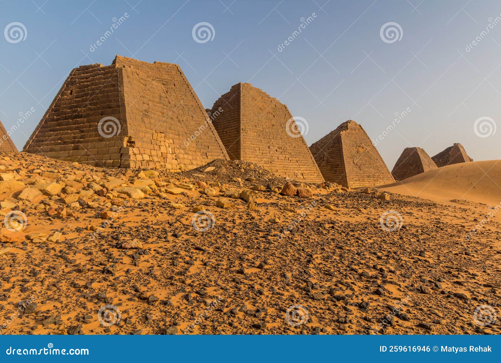View of the Pyramids of Meroe, Sud Stock Photo - Image of sudanese ...