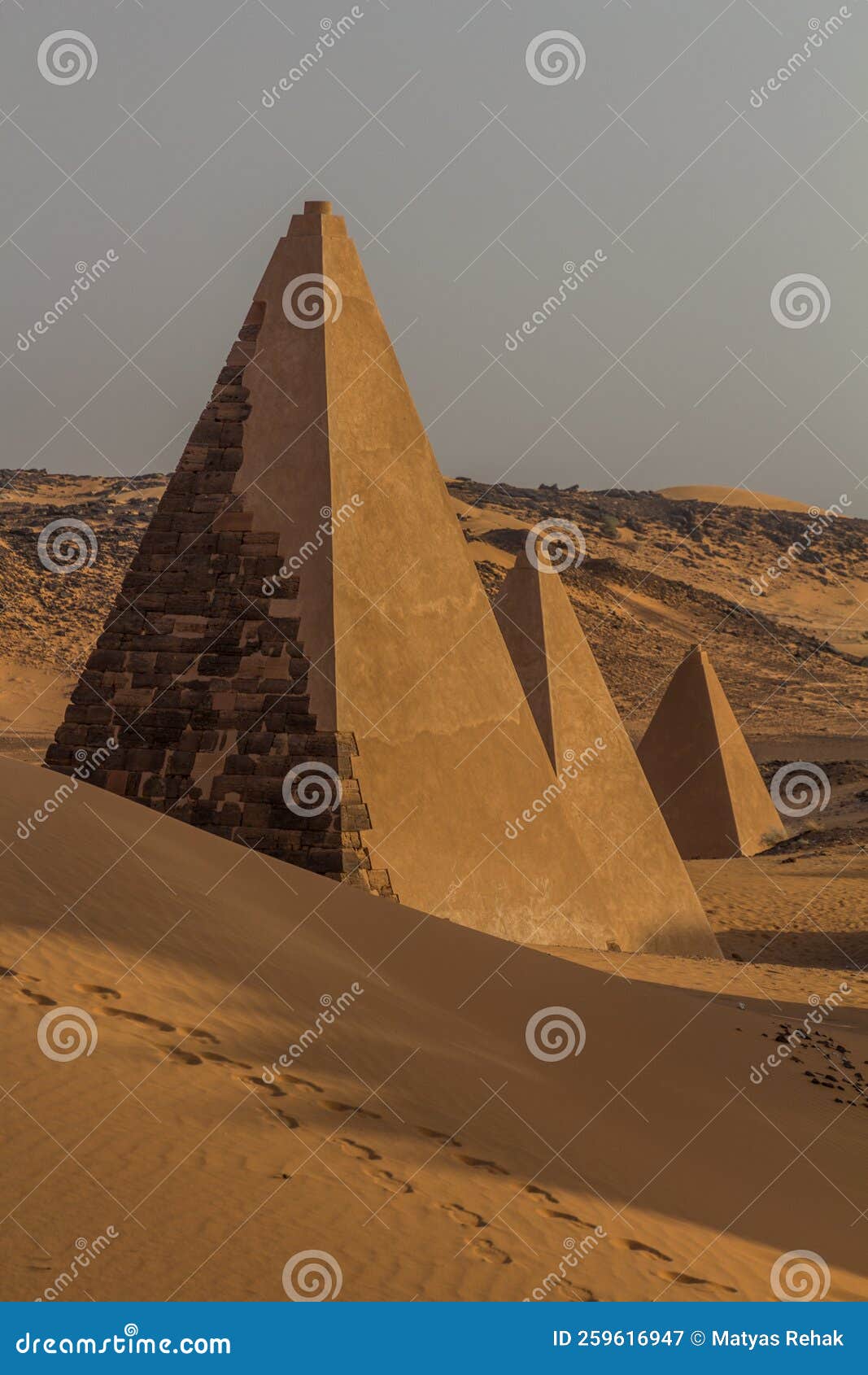View of the Pyramids of Meroe, Sud Stock Image - Image of sudanese ...