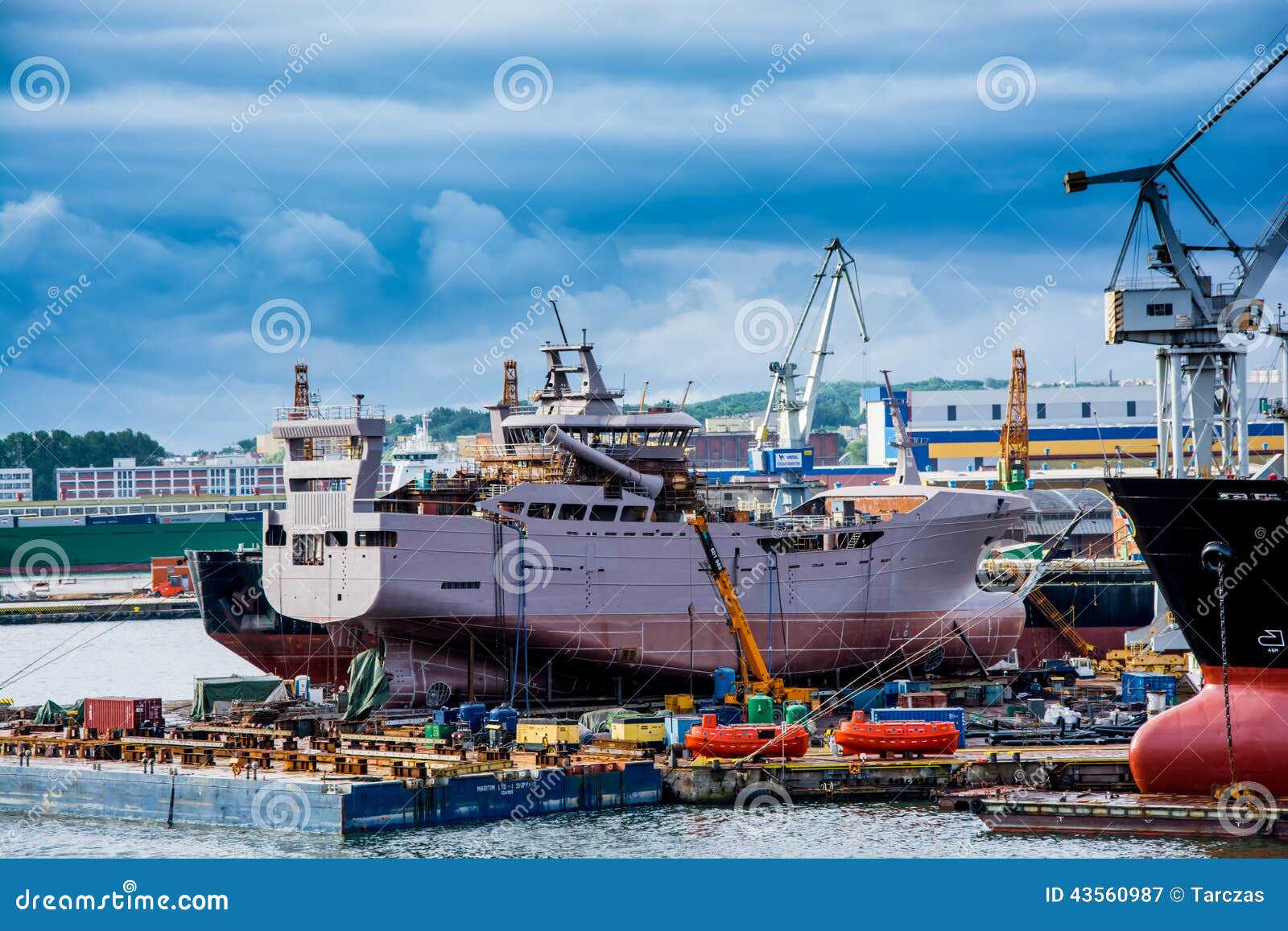 View of the Quay Port and Shipyard Editorial Photography - Image of ...