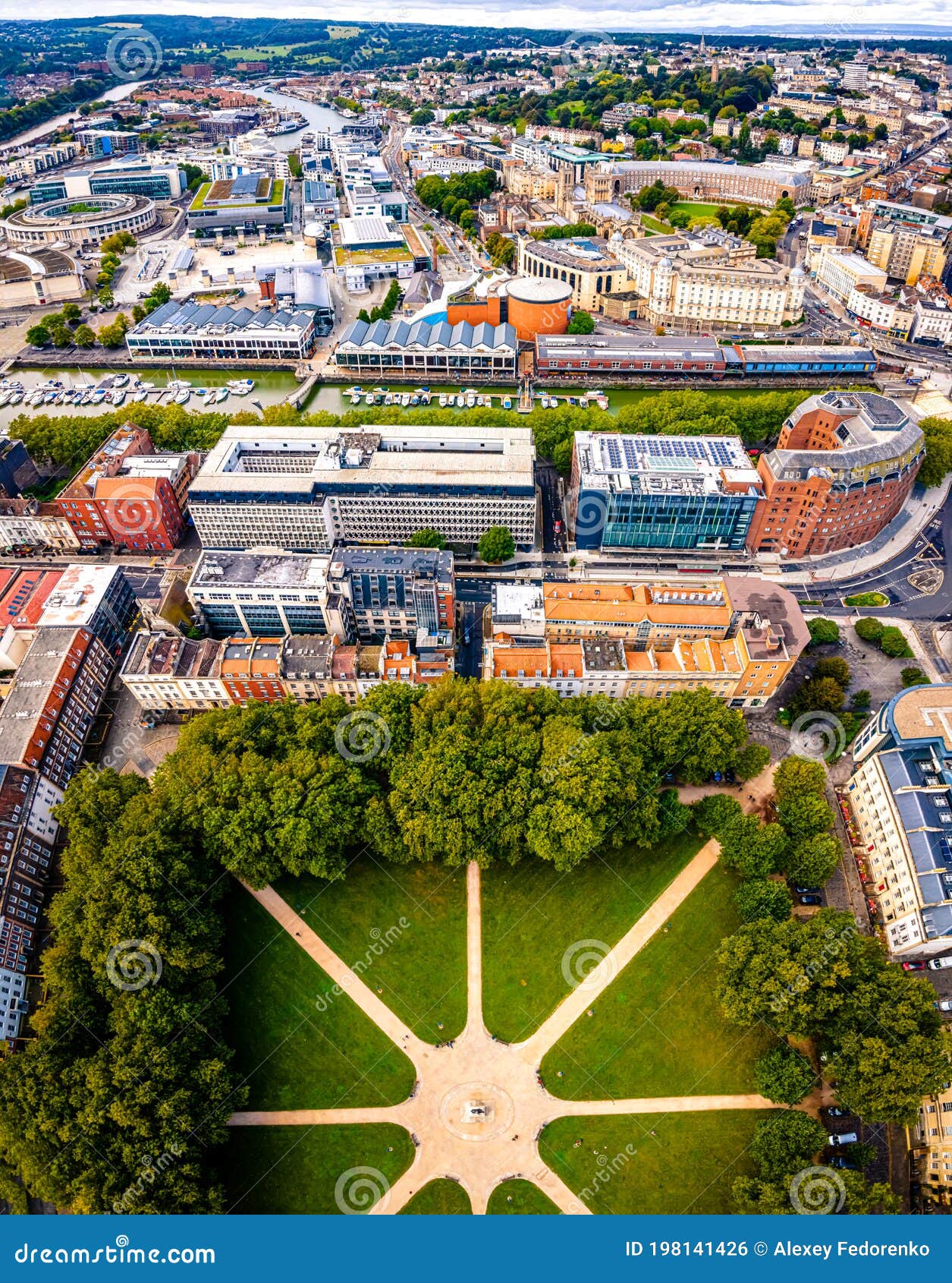 View of Queen Square in Bristol Editorial Photo - Image of high ...