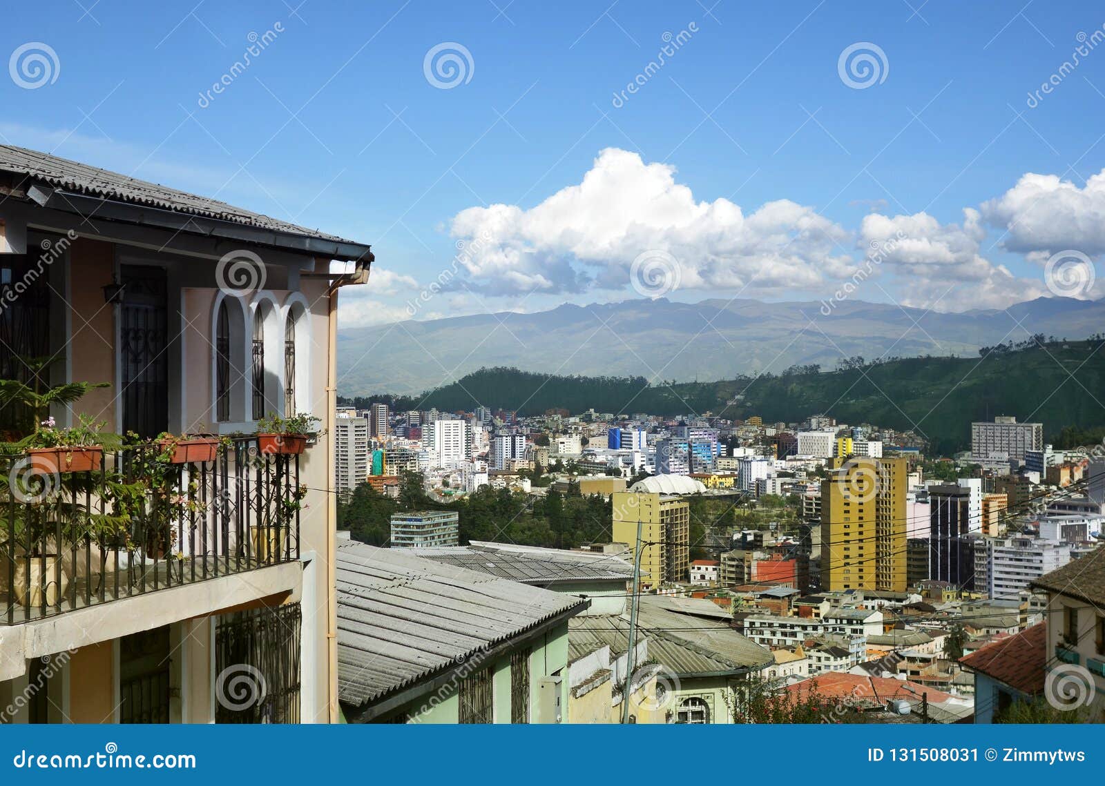 View of Quito Ecuador with Andes Mountains Stock Image - Image of ...