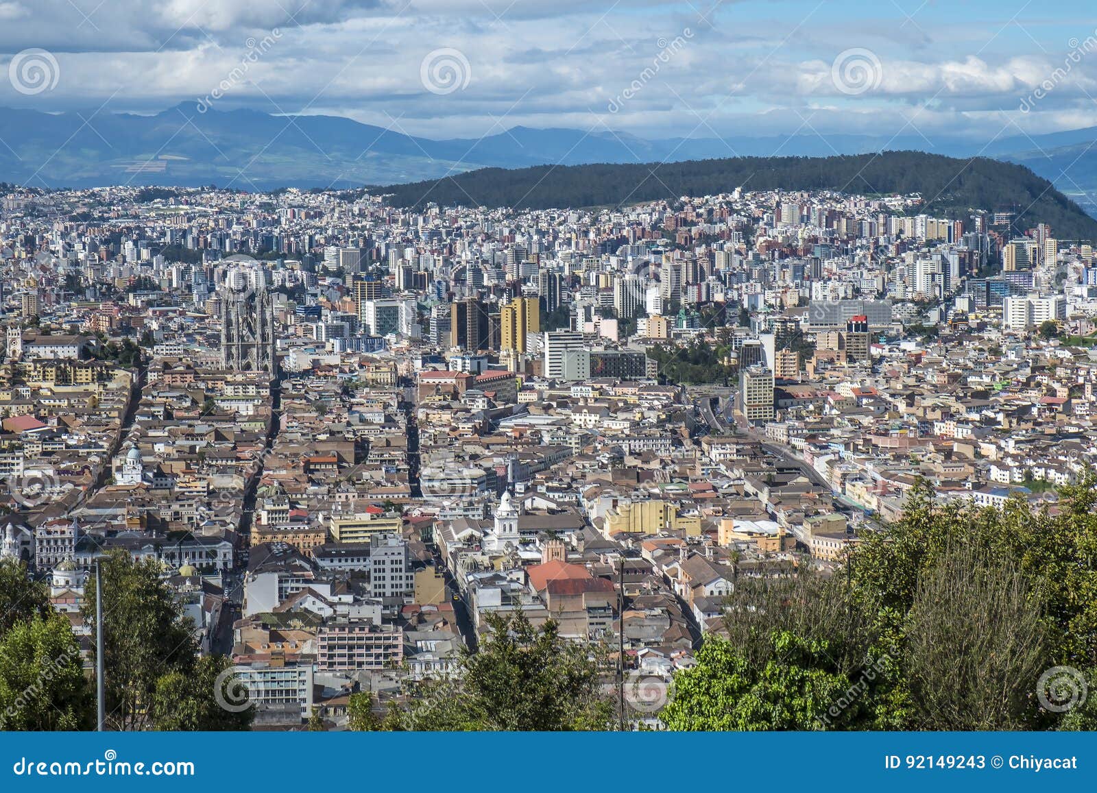 View of Quito from the Top of the Mountain Stock Image - Image of ...
