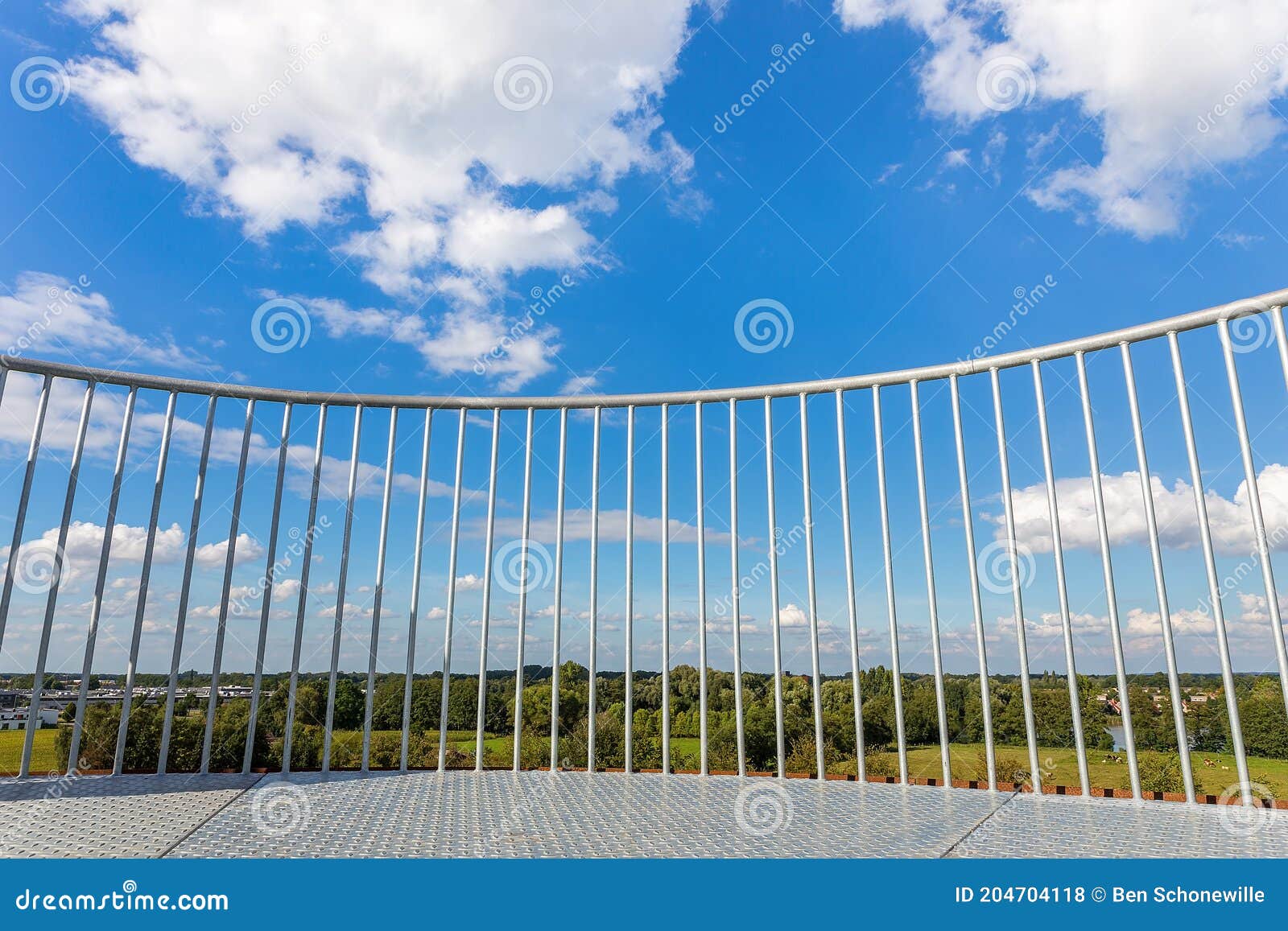 View with Railing from Lookout Tower Stock Photo - Image of high, bars ...