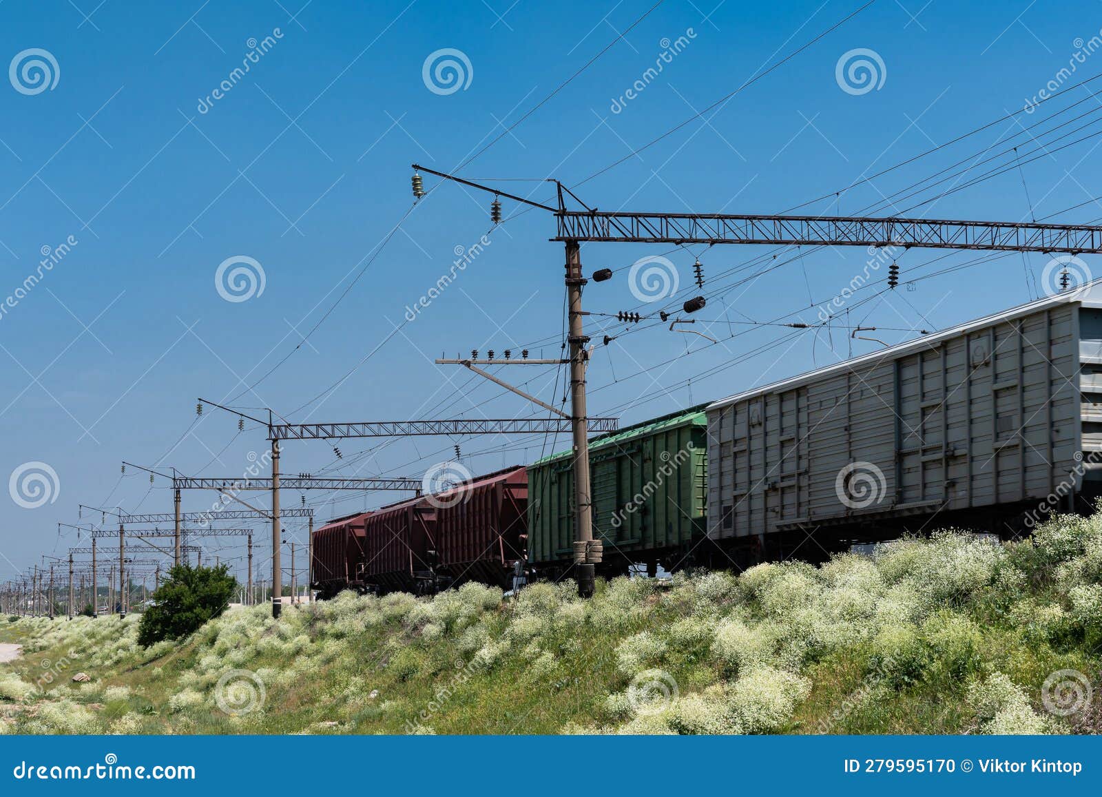 View of the Railroad Track with Rolling Cars Falling. Stock Photo ...