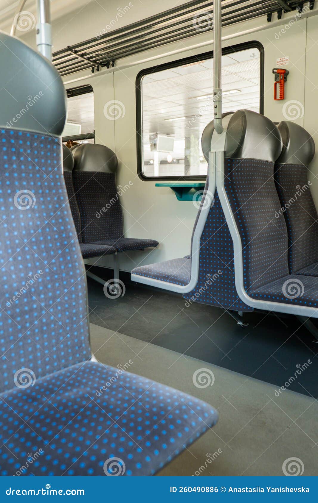 View on Railroad Track from the Window of Fast Train. Interior View at ...