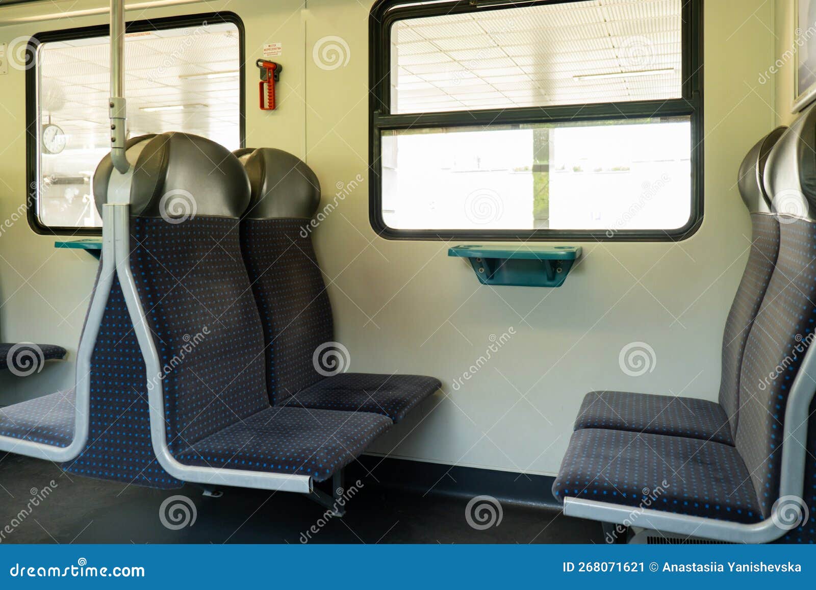 View on Railroad Track from the Window of Fast Train. Interior View at ...