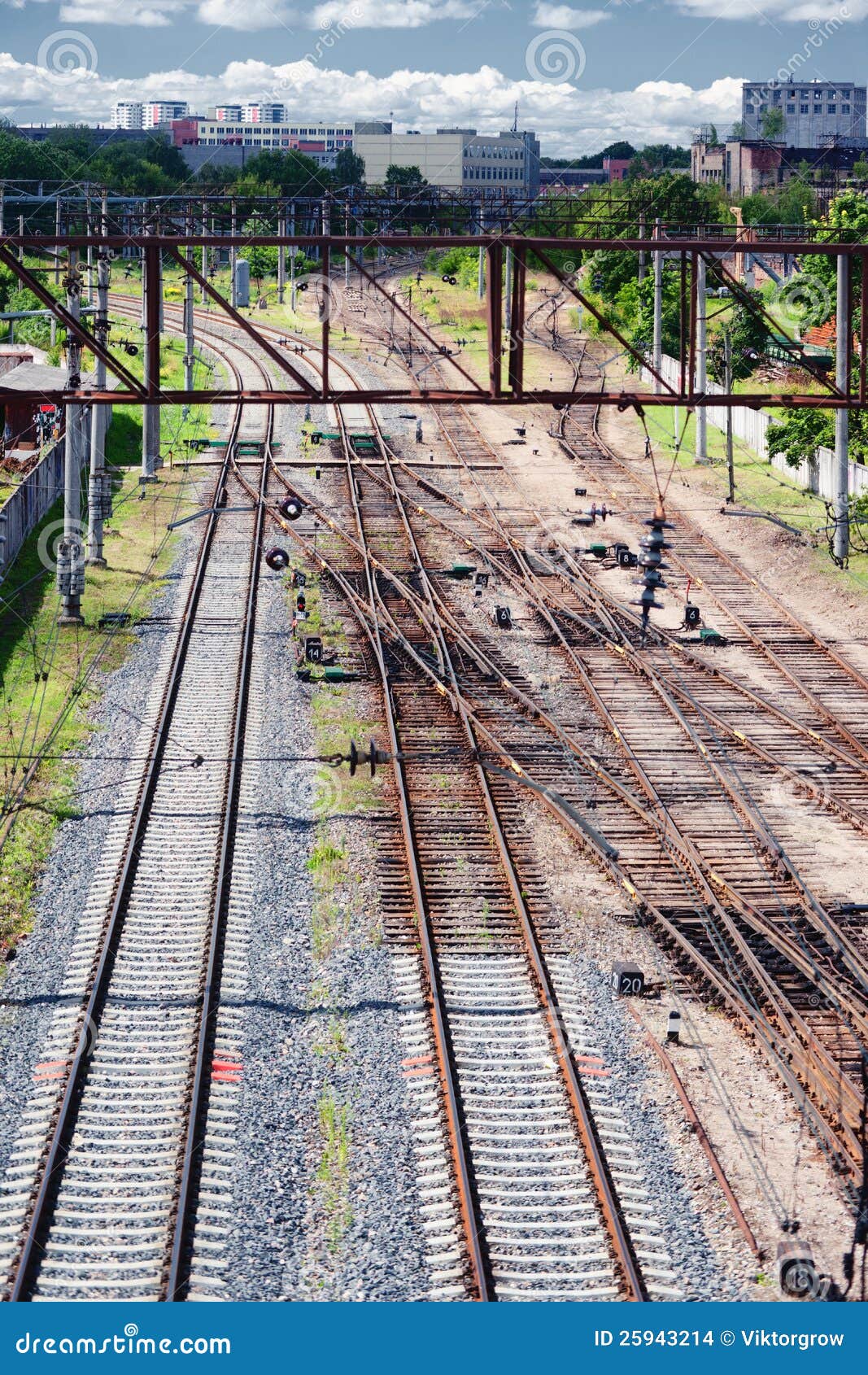 View of the Railroad Tracks Stock Photo - Image of direction, striped ...