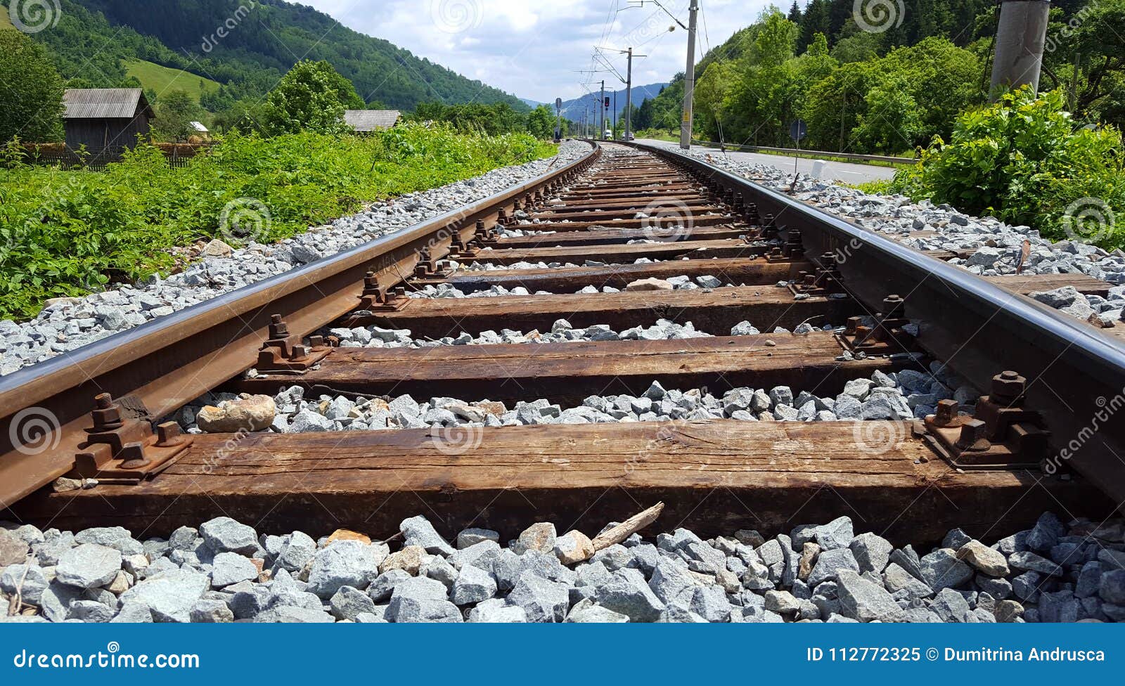 Railroad tracks train stock image. Image of motion, road - 112772325