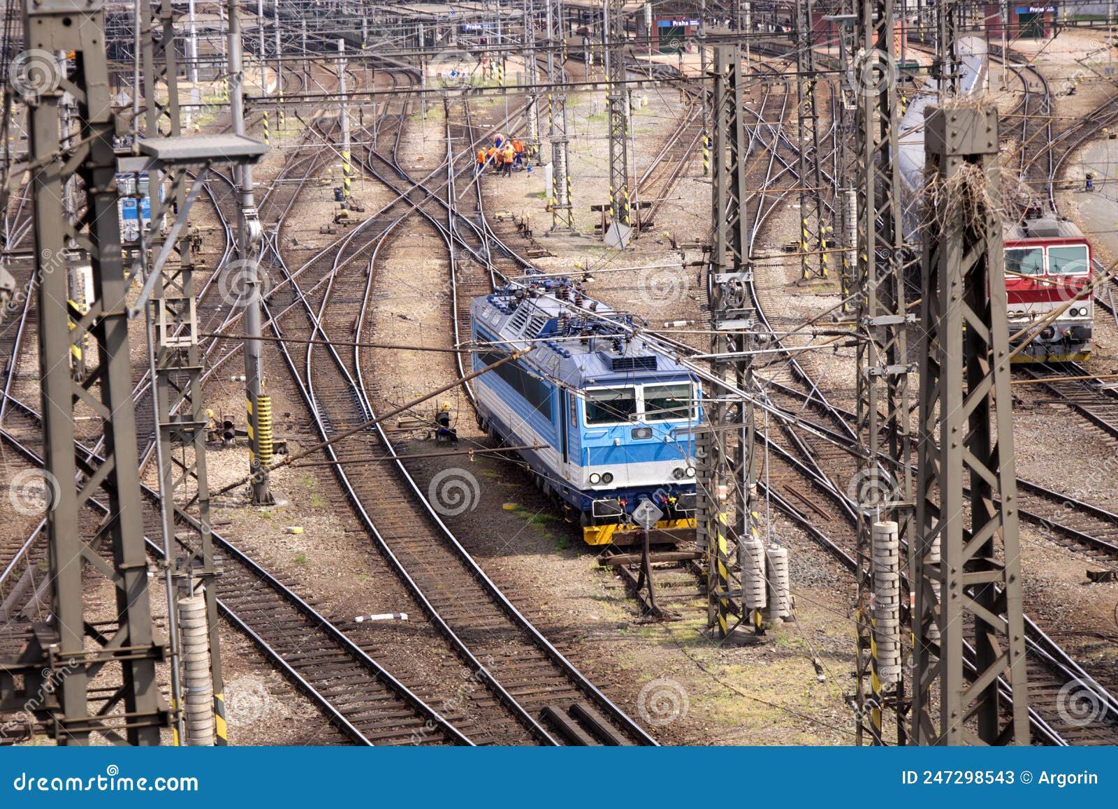 Trains at the Railway Station Stock Image - Image of track, trains ...