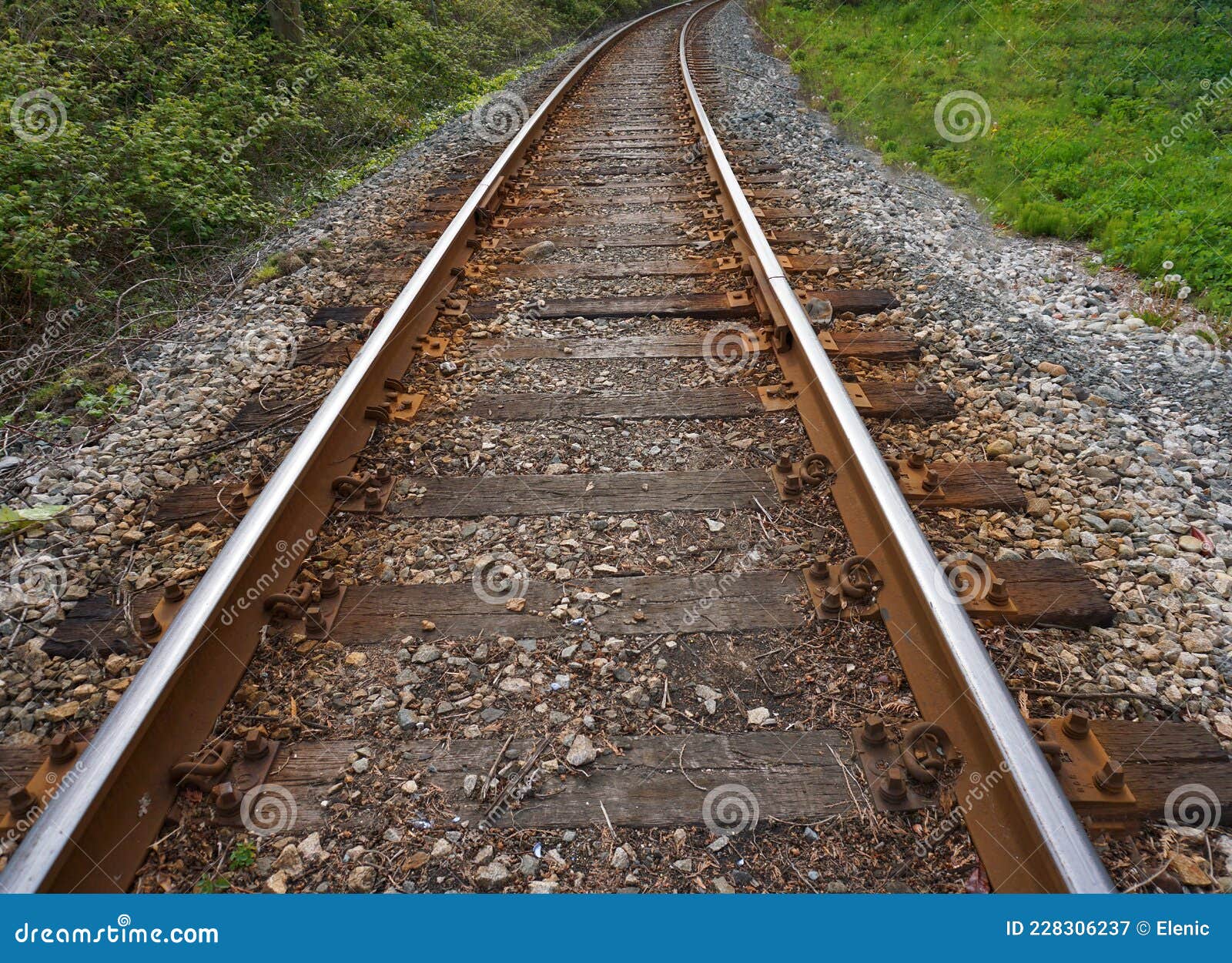 View of railway close up. stock image. Image of rails - 228306237