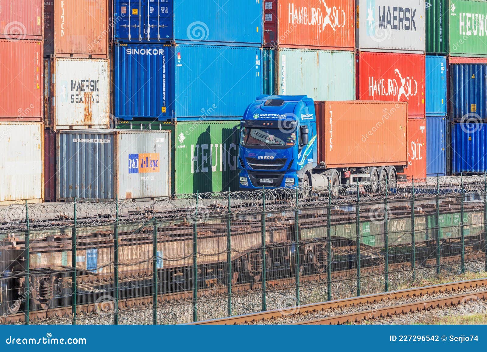 View of the Railway Container Terminal. Customs Area Editorial ...