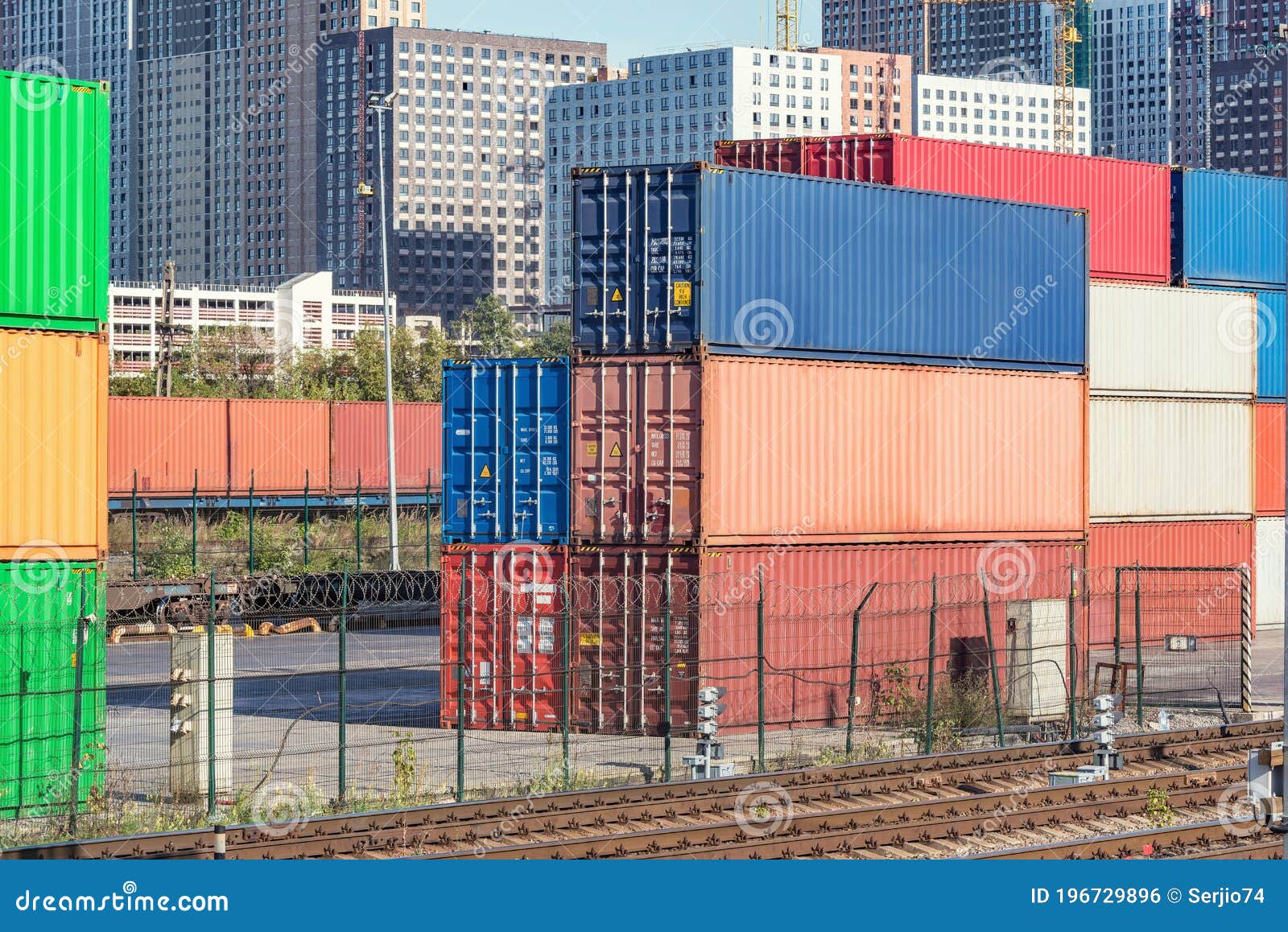 View of the Railway Container Terminal. Editorial Photo - Image of ...