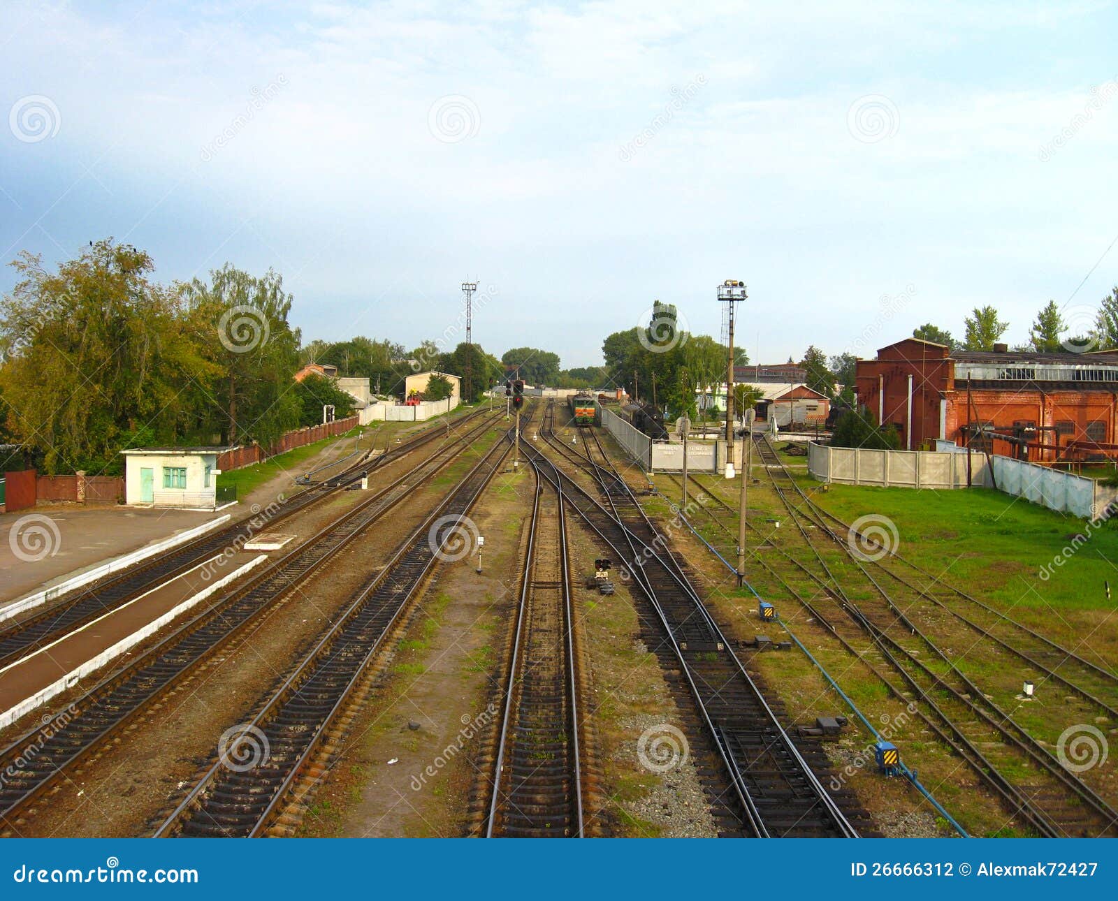 View on a railway junction editorial photography. Image of locomotive ...