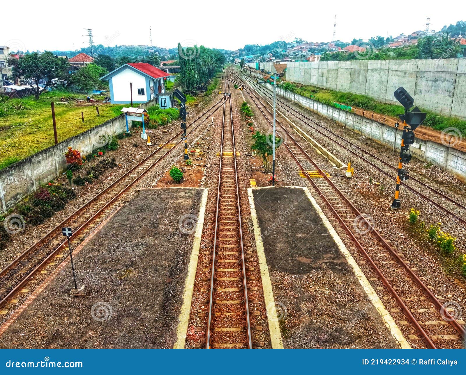 A View of the Railway on an Overpass Stock Photo - Image of track ...