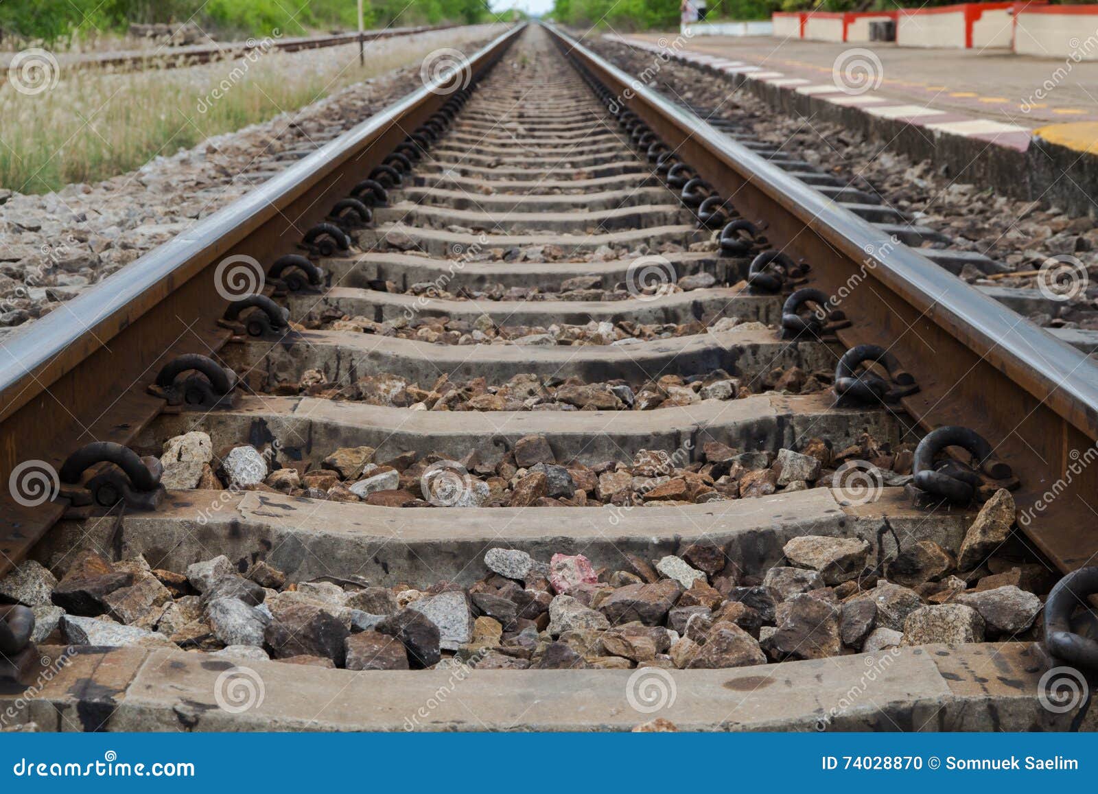 View of the railway stock photo. Image of crossroad, iron - 74028870