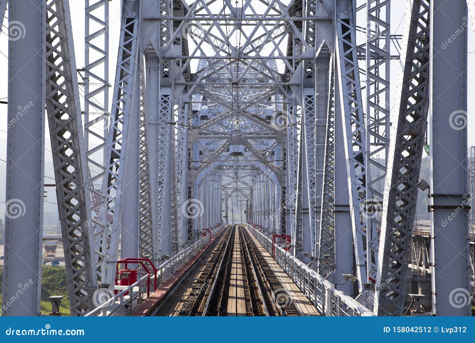 View of the Railway through the Railway Bridge. Stock Photo - Image of ...