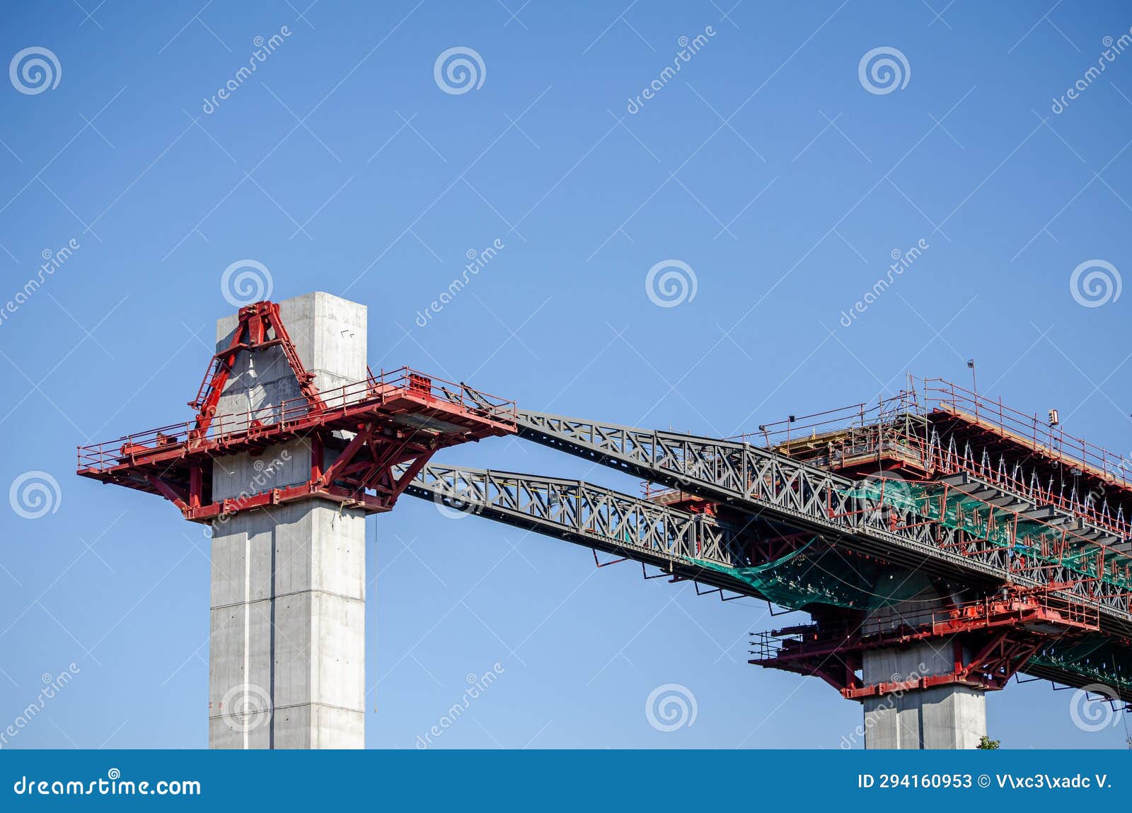 View of a Railway Viaduct Under Construction, Engineering and Transport ...