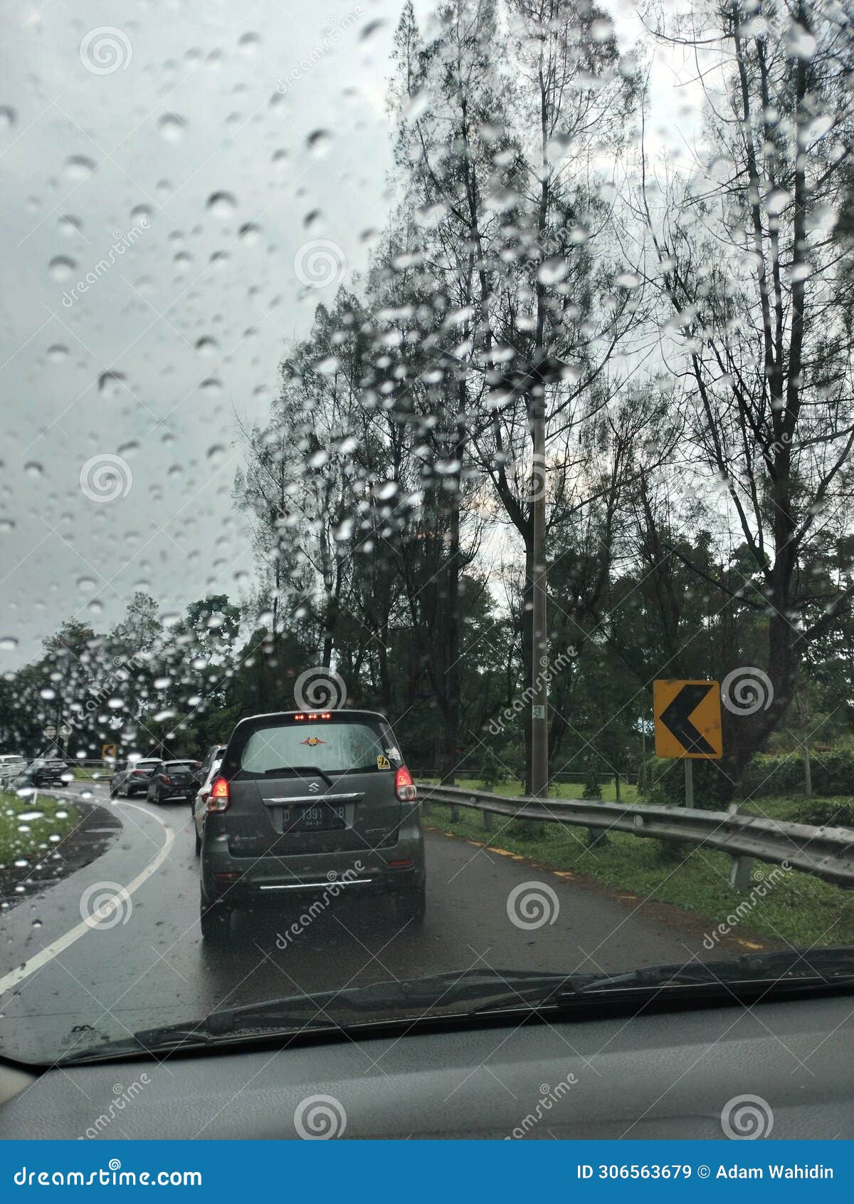 View Rain in the Car Bandung Indonesia Editorial Stock Image - Image of ...