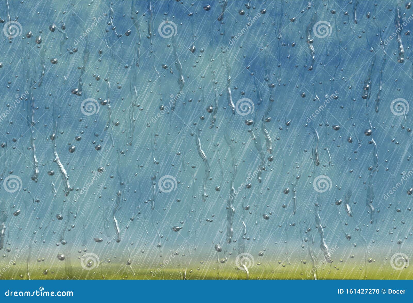 View of Rainy Weather through a Wet Window Stock Illustration ...