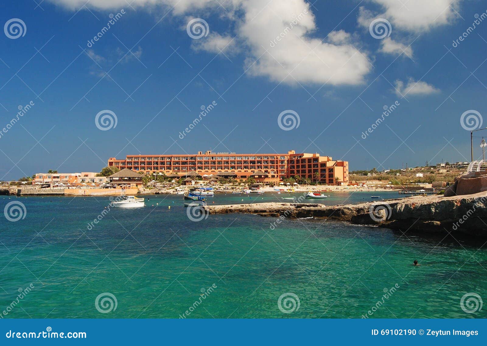 View of the Ramla Bay on the Marfa Peninsula. Stock Photo - Image of ...