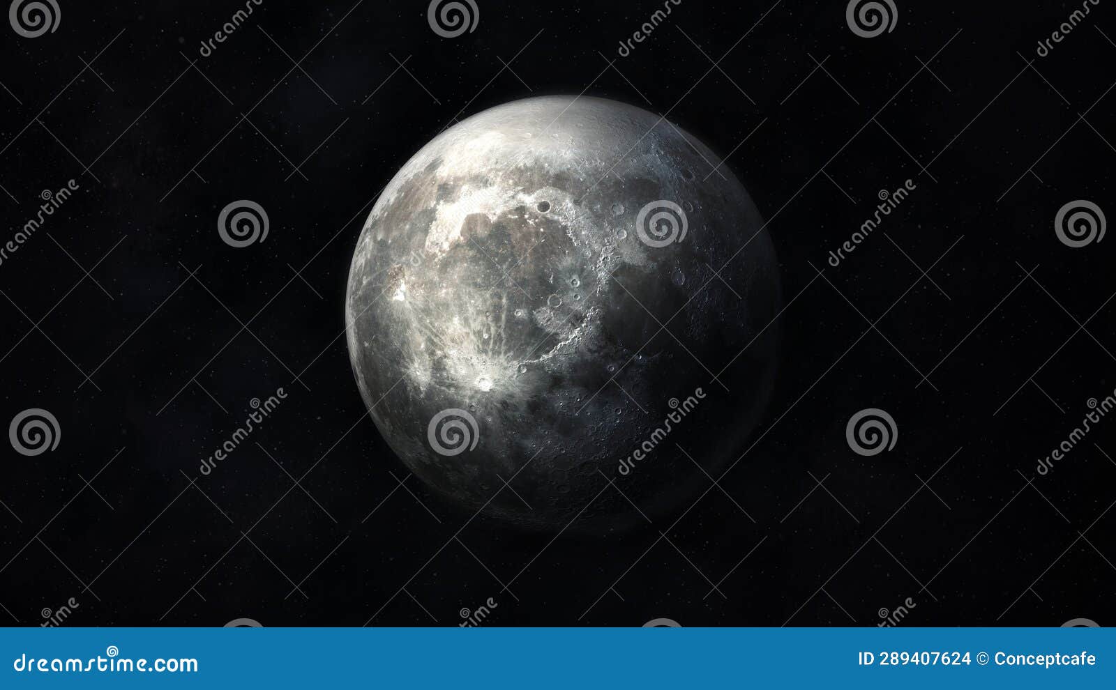 Detailed Image of a Dark Gray Moon in Space. Stock Photo - Image of ...