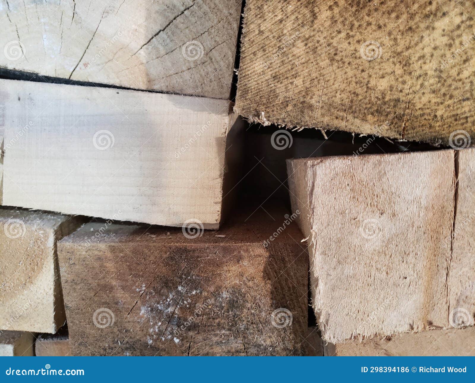 Rectangular Blocks of Cut Wood Stacked Stock Photo - Image of rendering ...