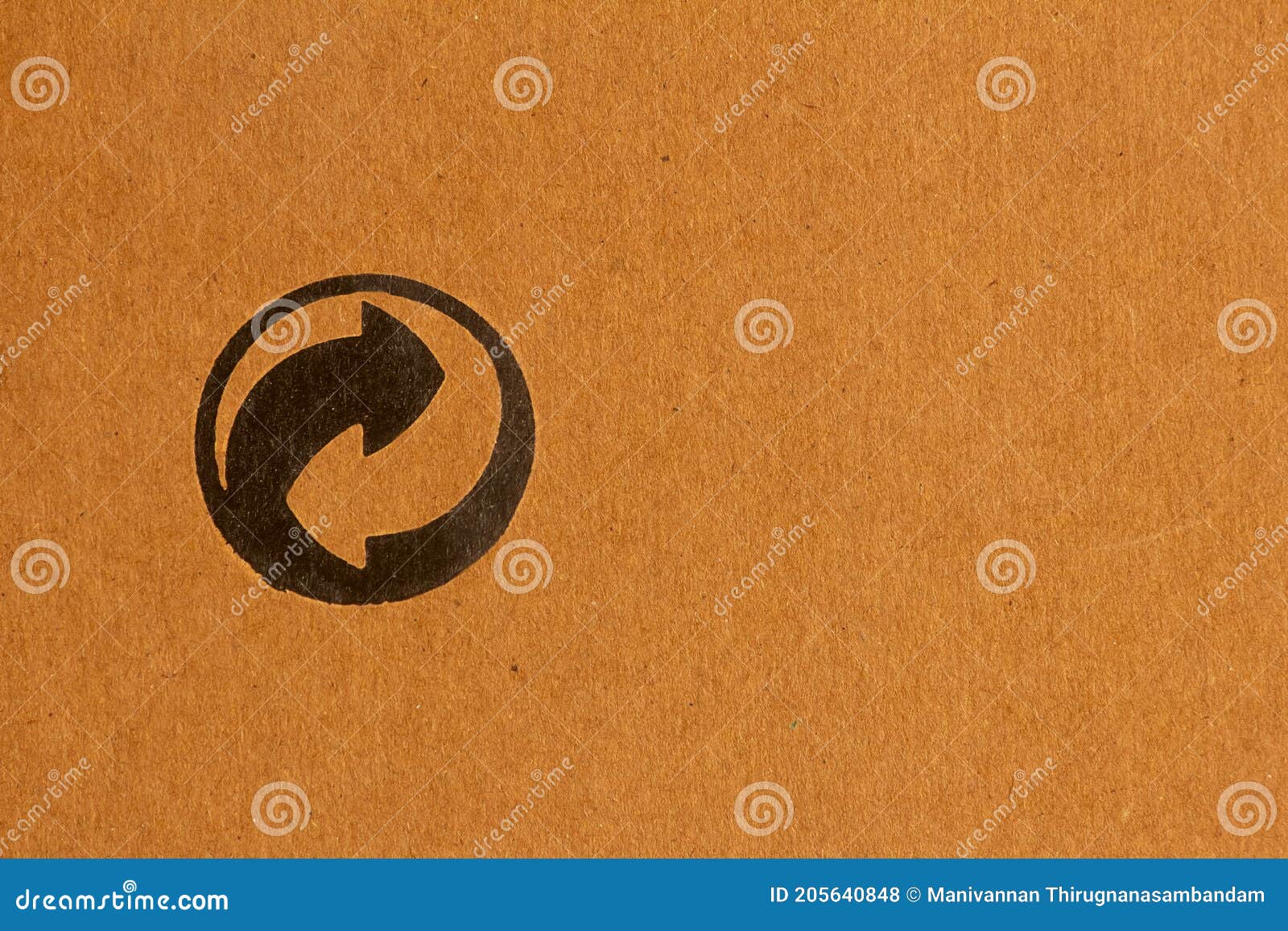 View of Recycle and Reuse Symbol Printed in Cardboard. Symbol Used in ...
