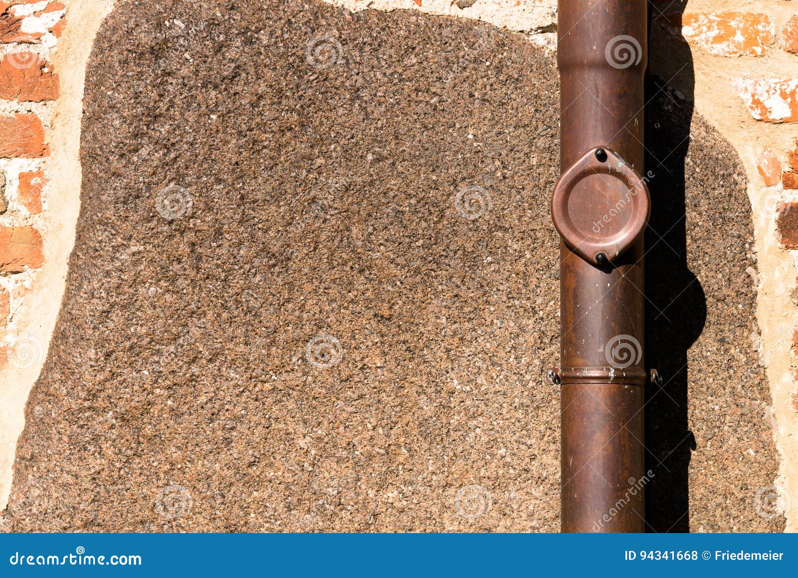 View of a Red-brick Exterior Wall with Brown Drainpipe Stock Photo ...