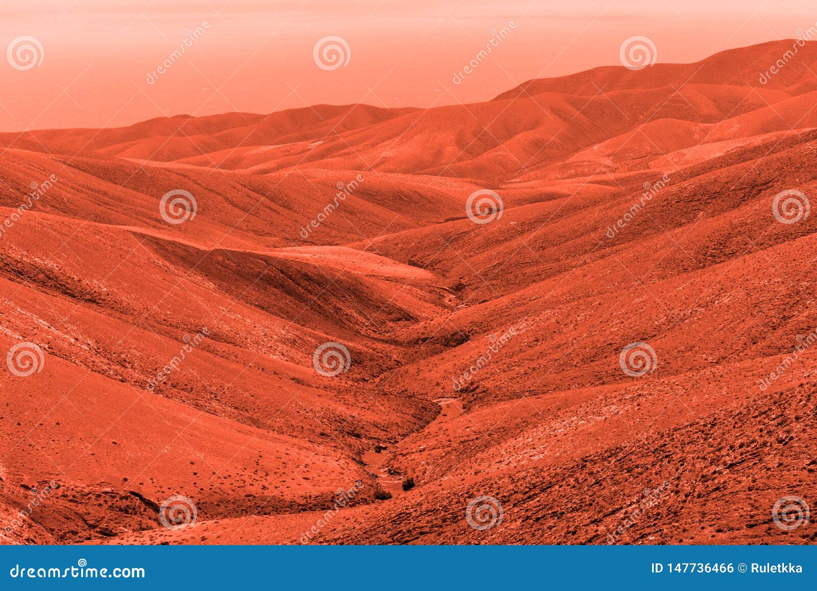 View of the Red Terrestrial Planet Stock Photo - Image of martian ...