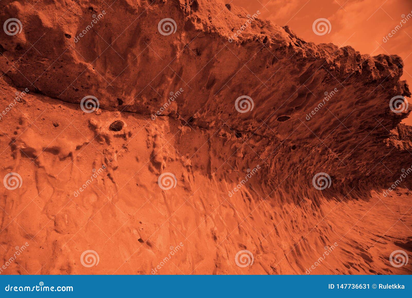 View of the Red Terrestrial Planet Stock Image - Image of crater ...