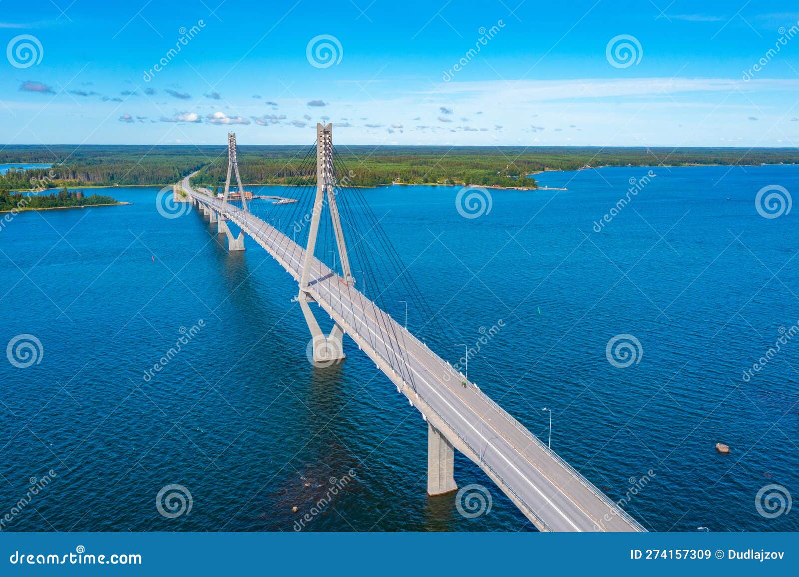 View of Replot Bridge in Finland Stock Image - Image of construction ...