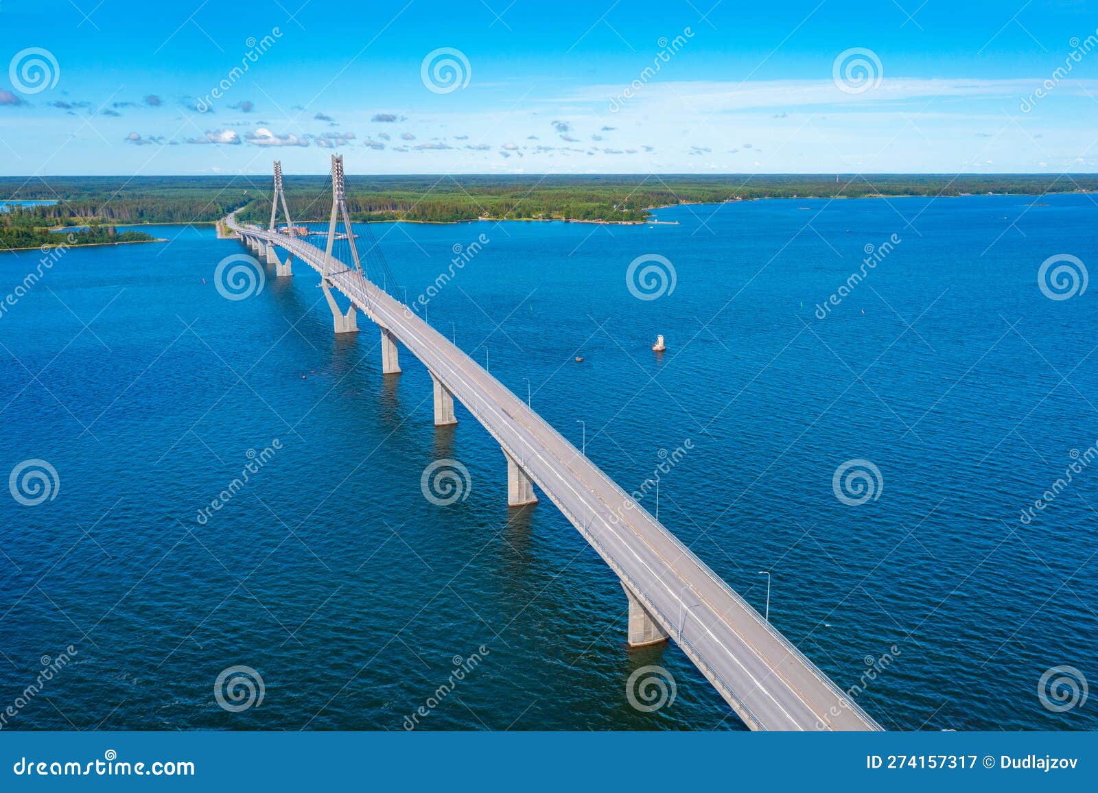 View of Replot Bridge in Finland Stock Image - Image of suspended ...