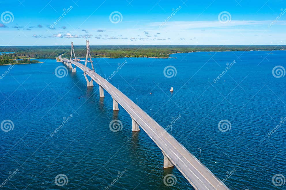 View of Replot Bridge in Finland Stock Image - Image of suspended ...