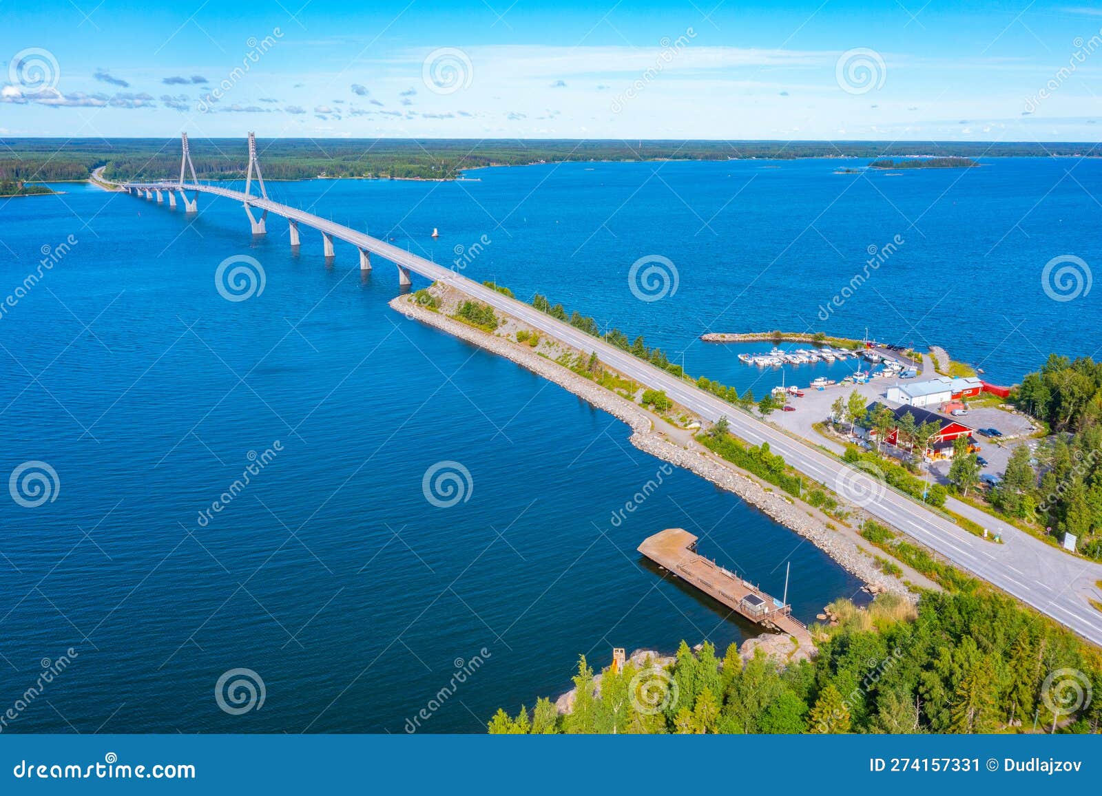 View of Replot Bridge in Finland Stock Image - Image of suspended ...