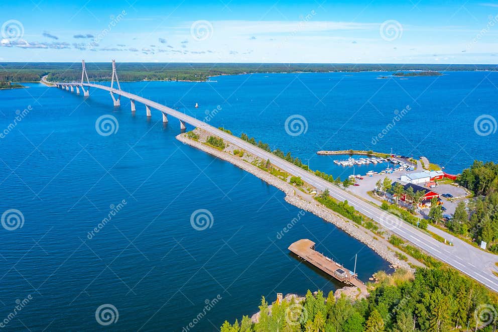 View of Replot Bridge in Finland Stock Image - Image of suspended ...