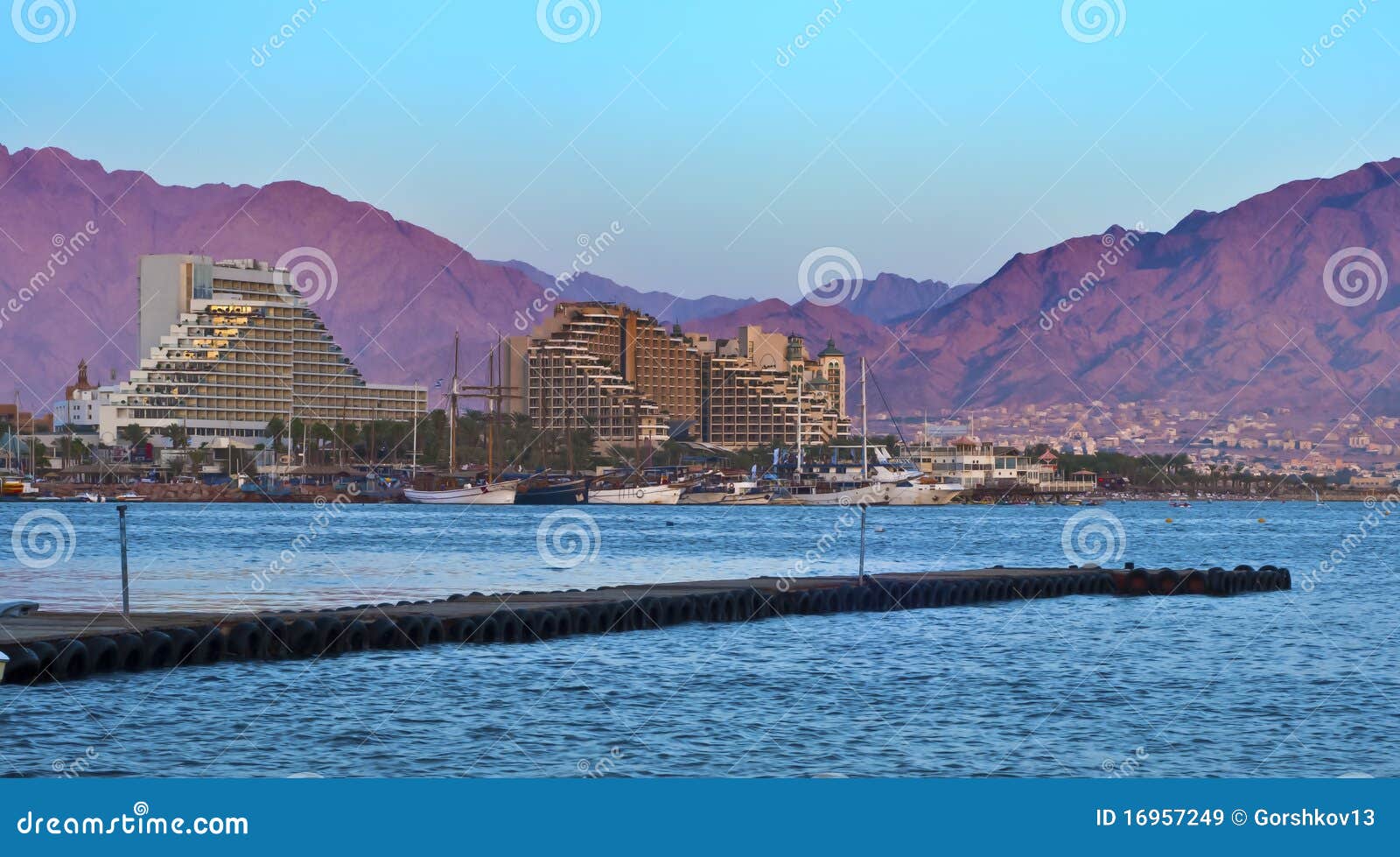 View on Resort Hotels in Eilat City, Israel Stock Image - Image of ...