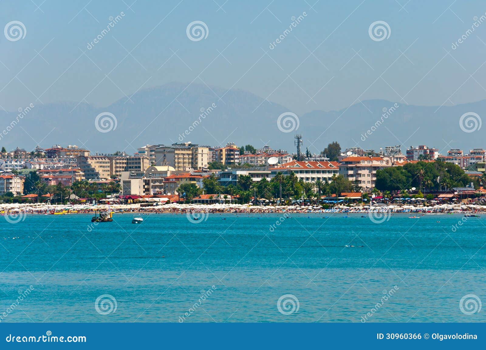 View of Resort Side from the Sea. Turkey Editorial Photo - Image of ...