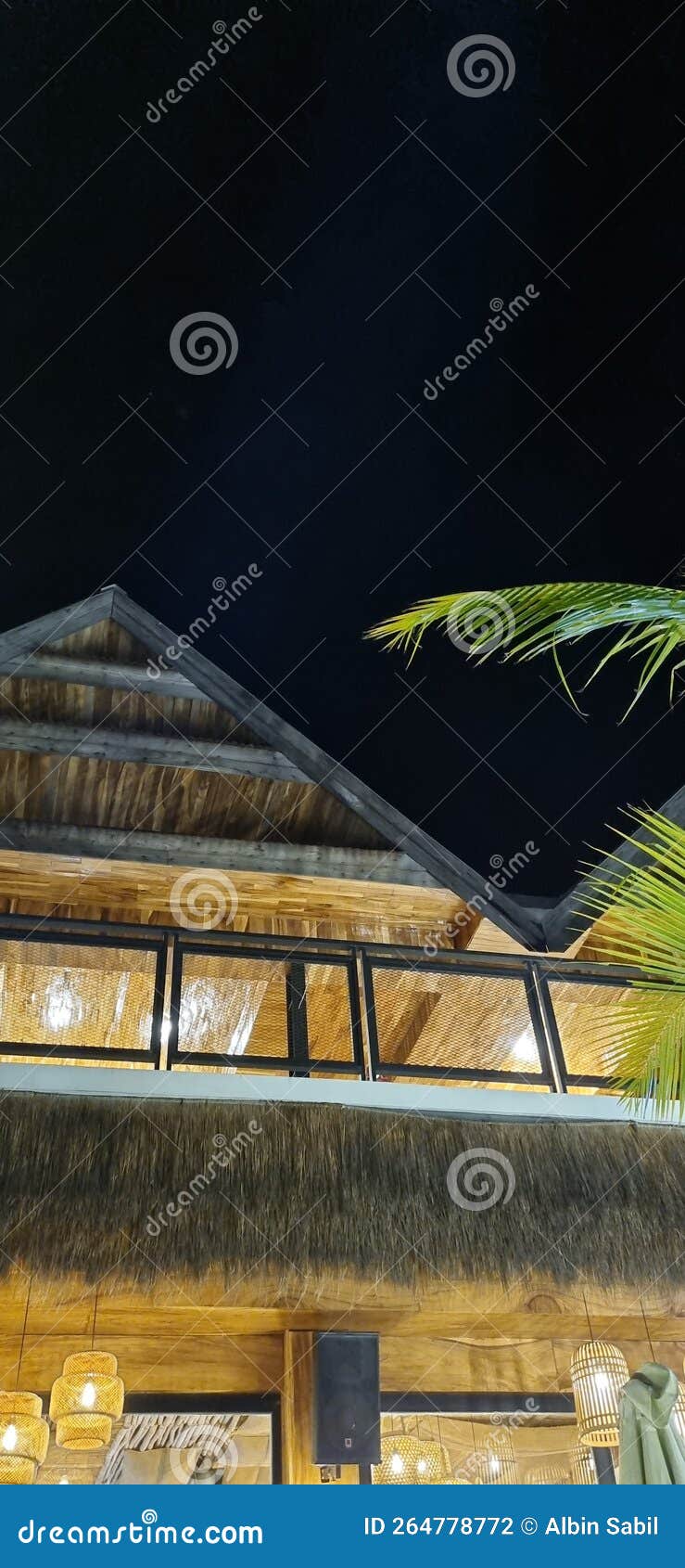View Restaurant in the Night with Lighting Stock Photo - Image of ...