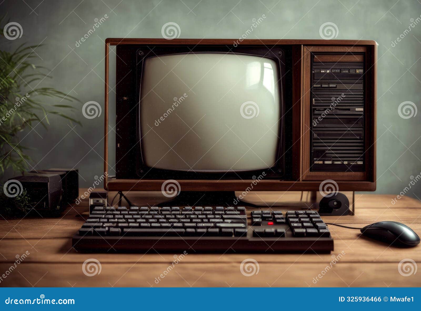 View Retro Computer Front Screen Desktop Keyboard Llo Vintage Mouse ...